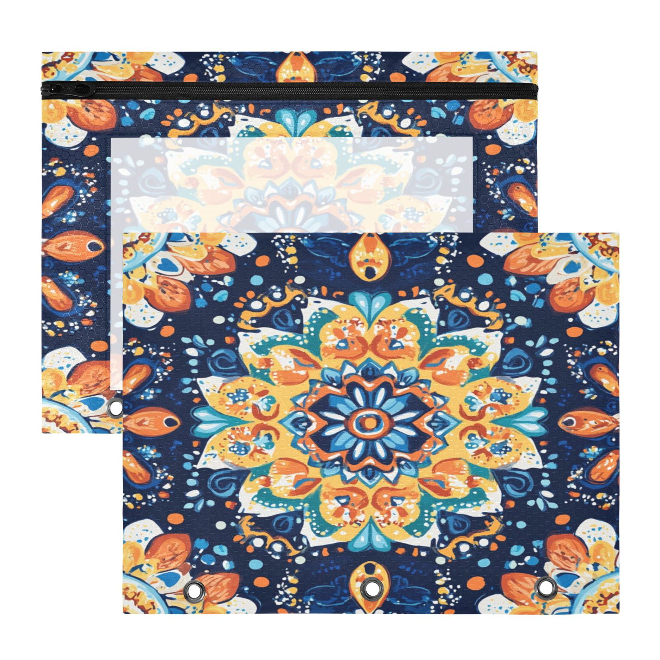 Wobogo Bohemian Style Pattern A4 Size Clear Polyester File Pocket Set ...