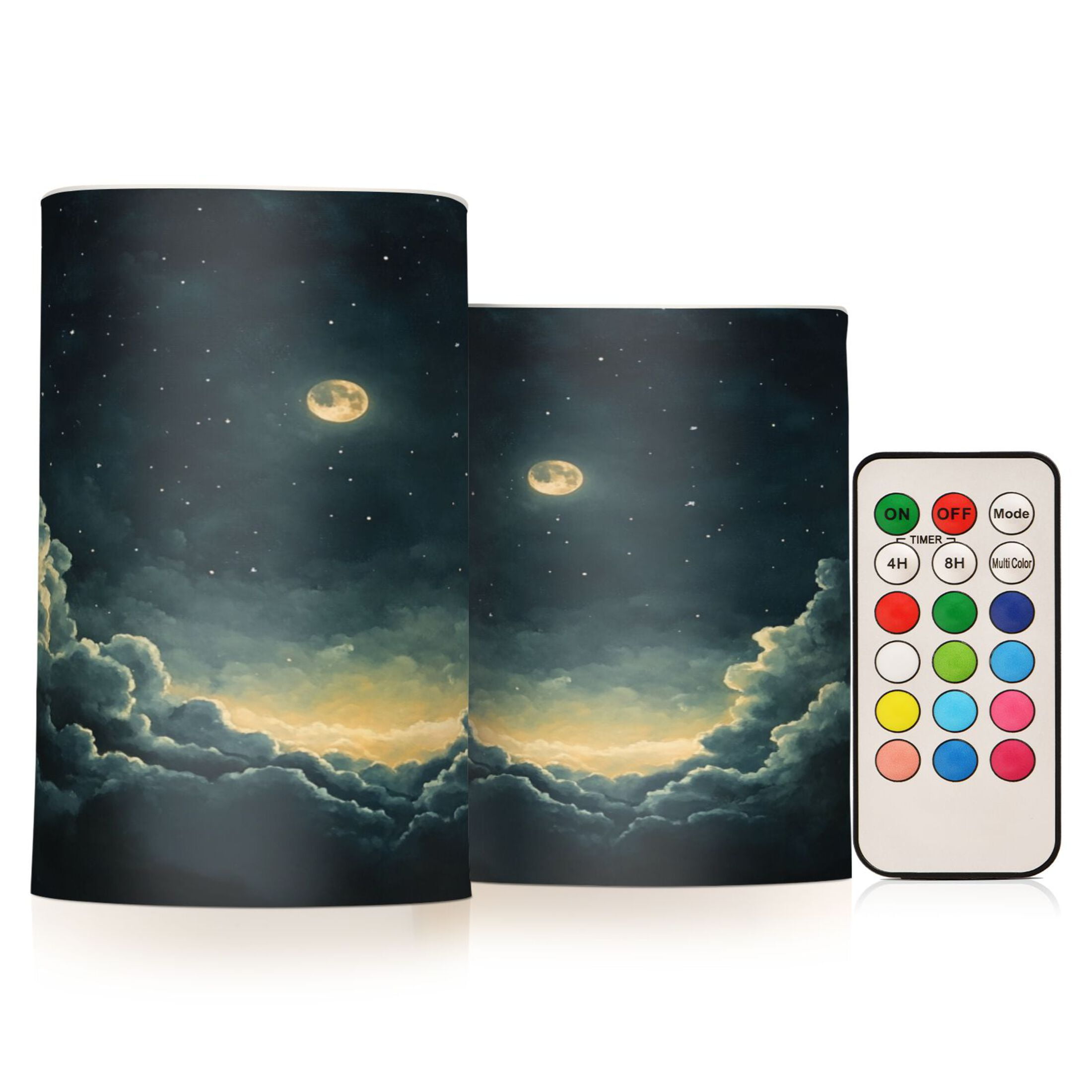 Wobogo Bright Starry Night Combo Flameless Flickering Candle Light with ...