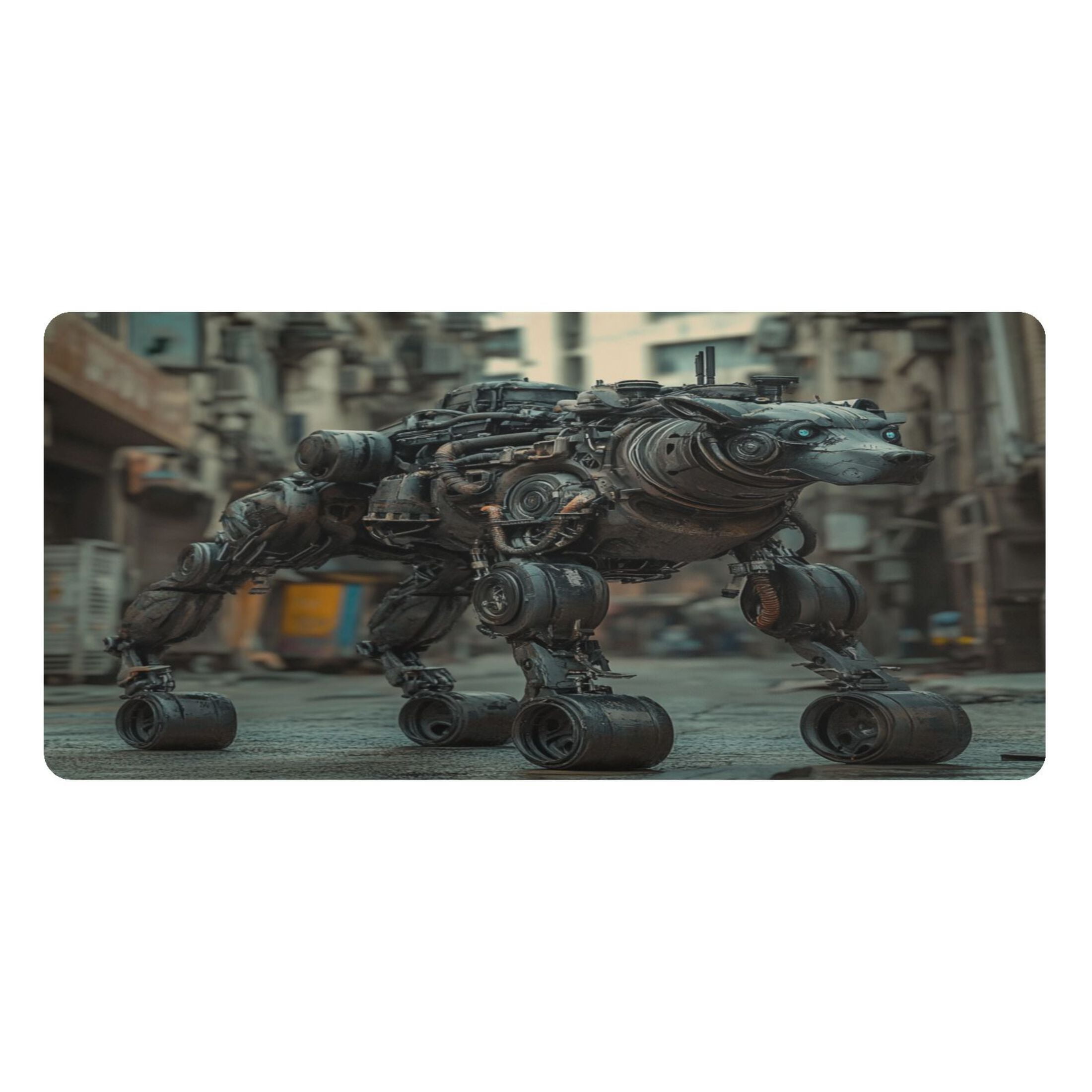 Wobogo Bully Robot Dog Patterns Gaming Mouse Pad Non-slip Leather Desk ...