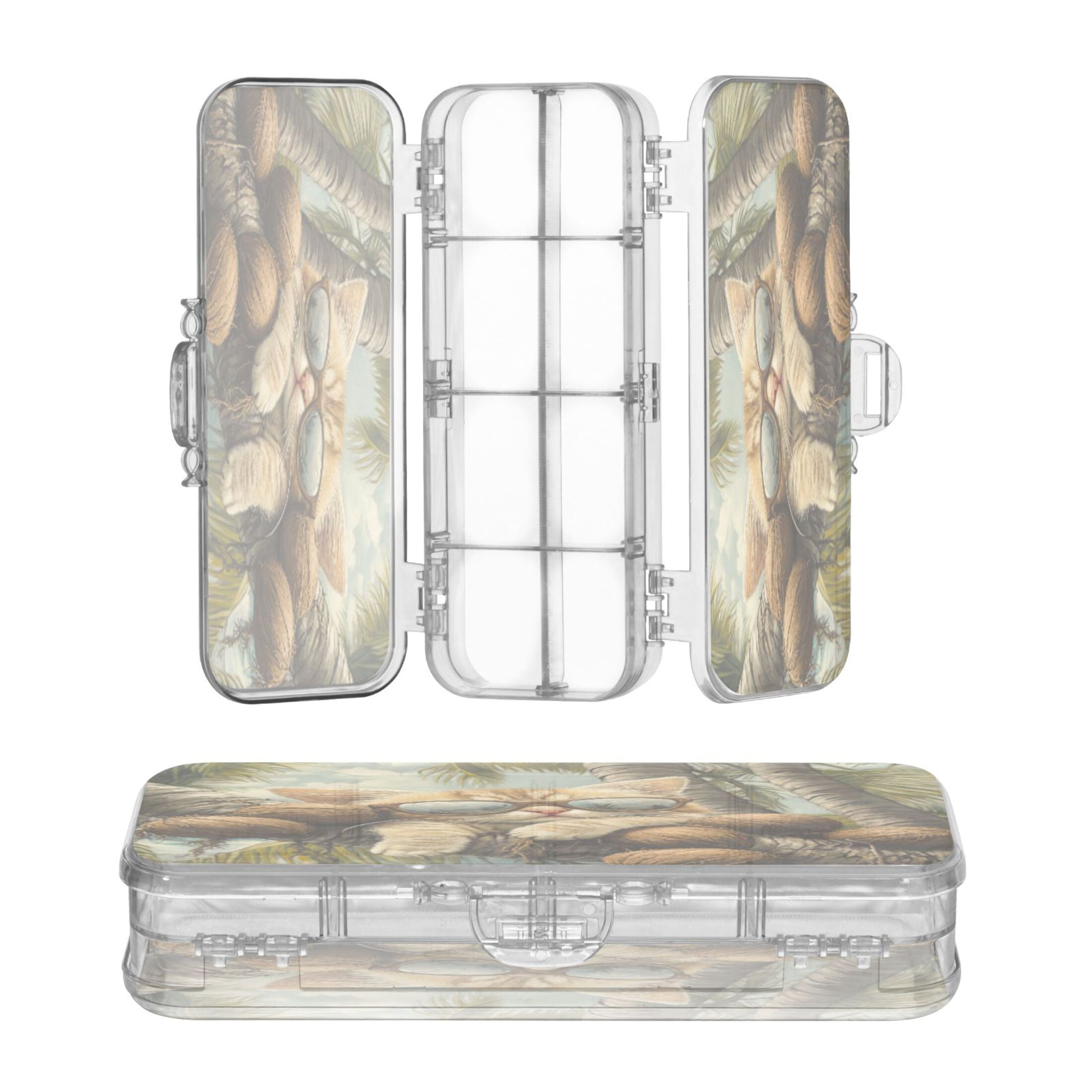 Wobogo Calico Cat Clear Pencil Case Plastic Pencilboxes Stackable ...
