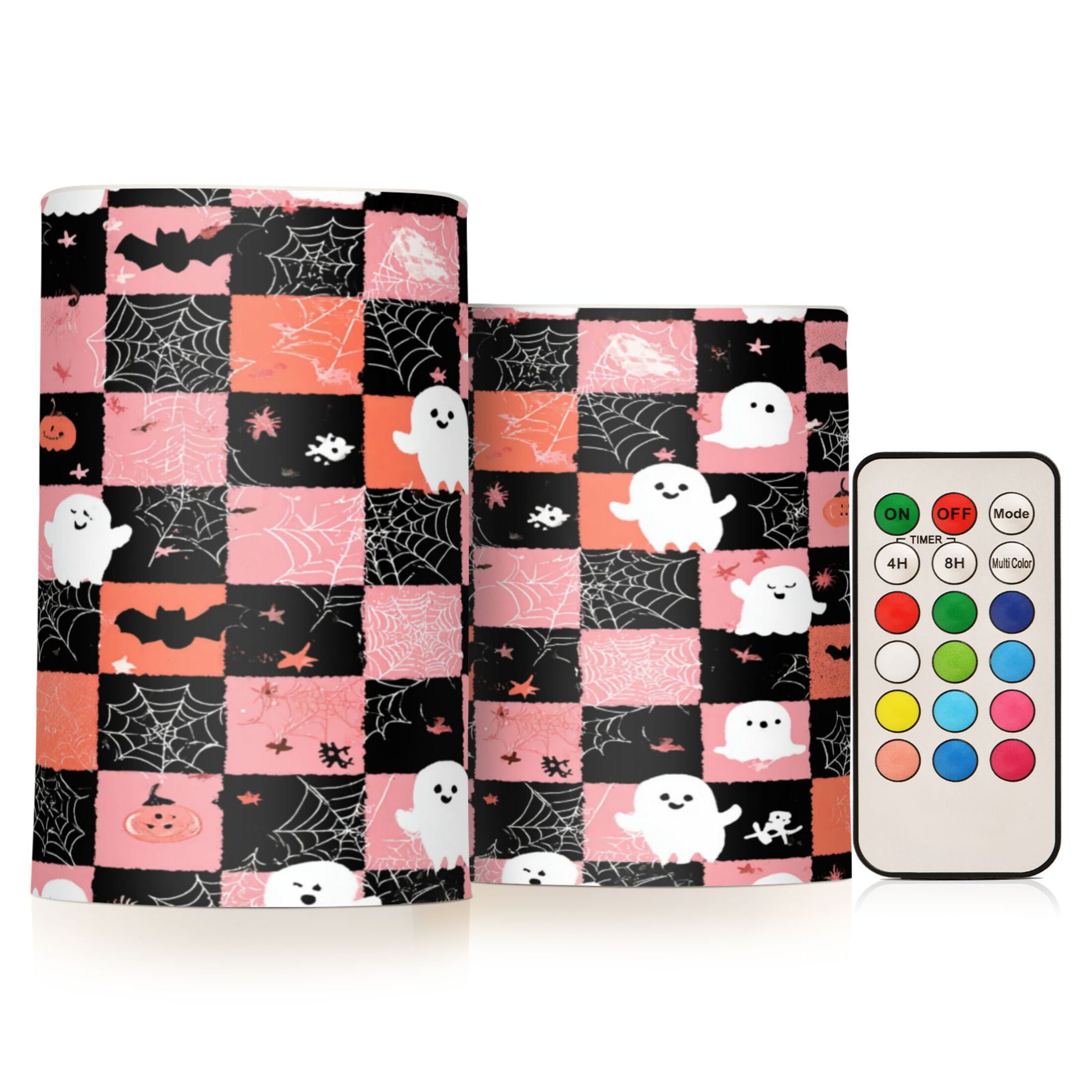 Wobogo Cartoon Ghost Grid Combo Flameless Flickering Candle Light with ...