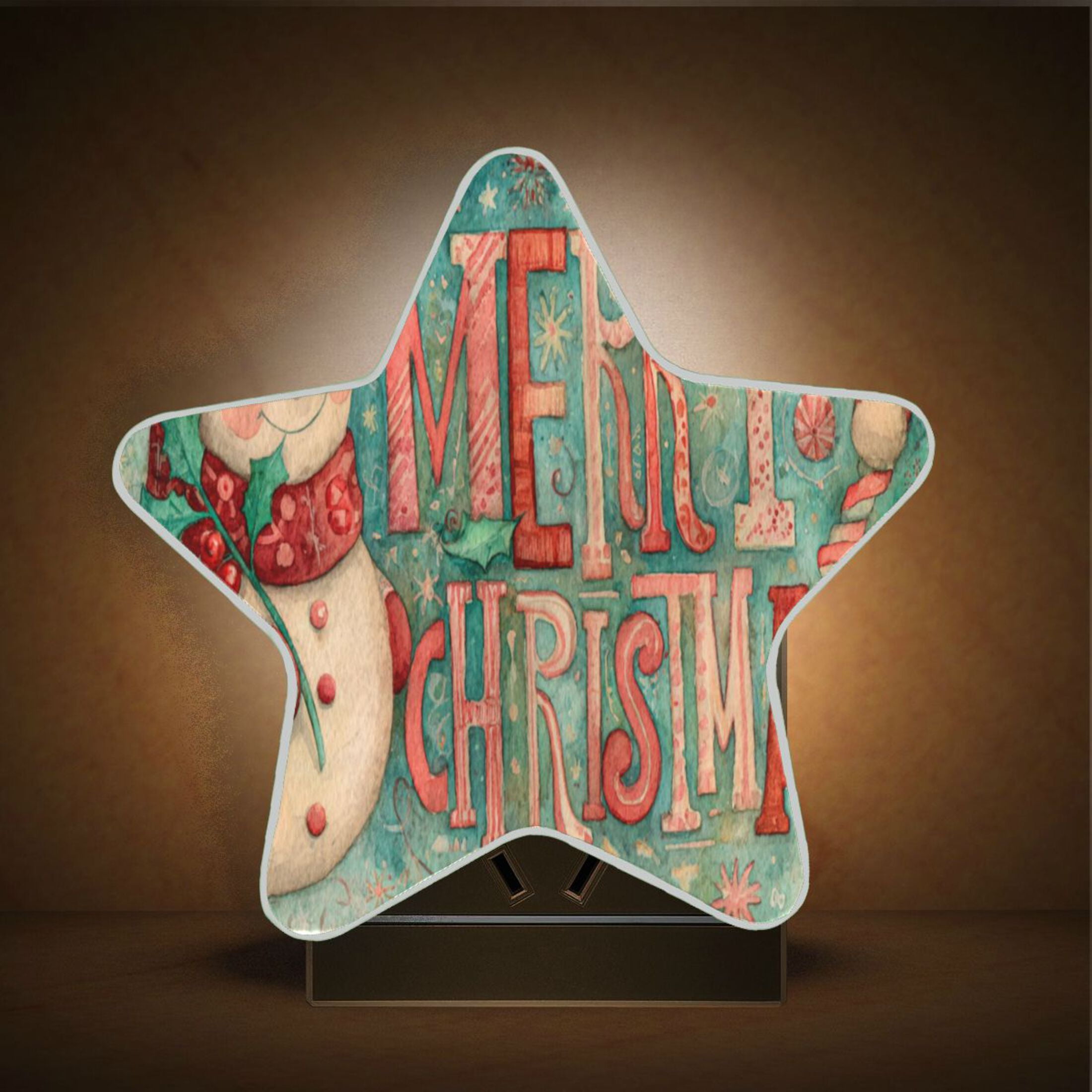 Wobogo Cartoon Snowman LED Star Night Light 0.2 Watt Wall Plug Dusk to ...