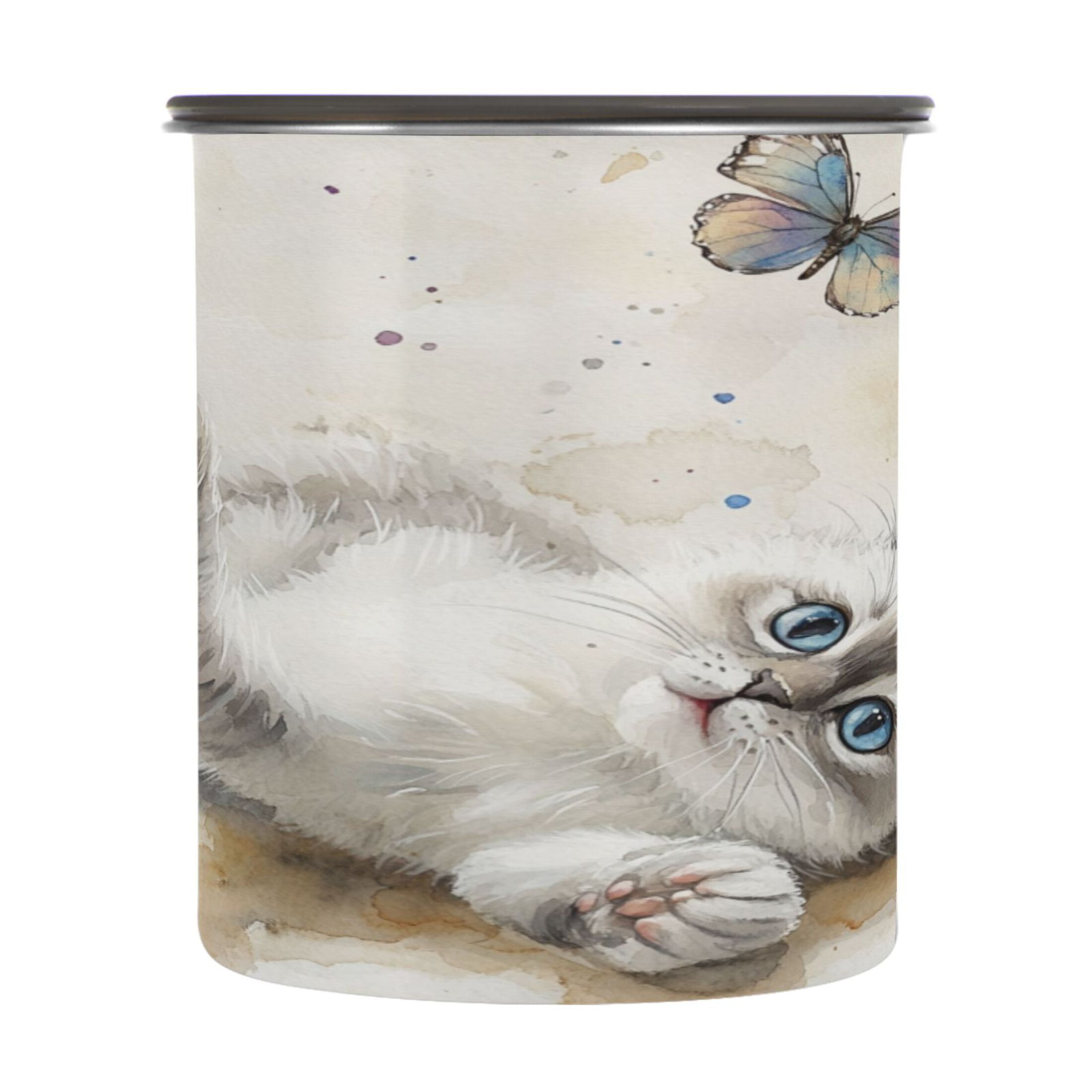 Wobogo Cat with Colorful Butterfly Food Storage Jars 304 Food Grade ...
