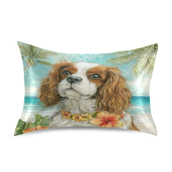 Wobogo Cavalier King Charles Spaniel Dog Satin Pillowcase Soft Smooth ...