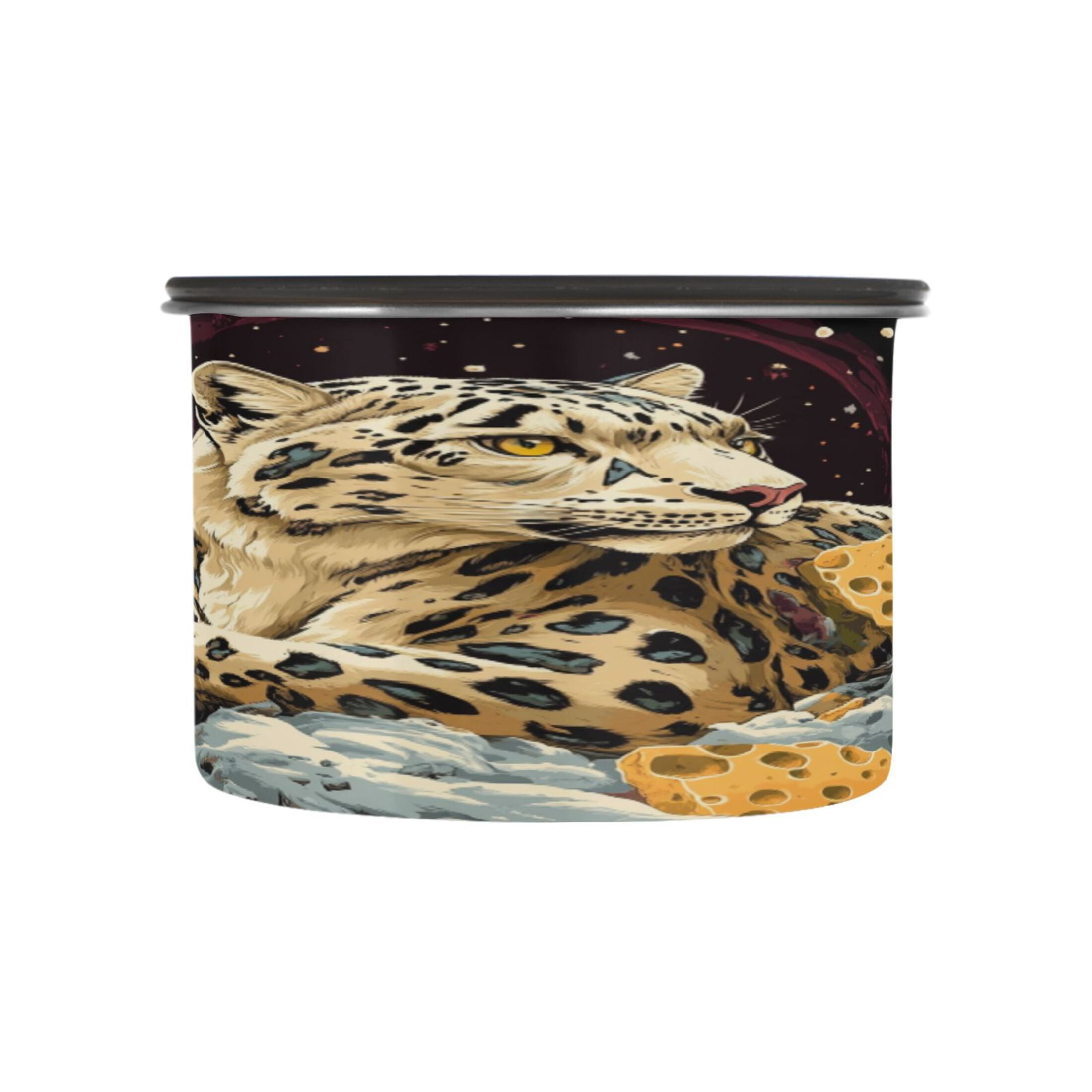 Wobogo Cheese Snow Leopard Illustration Food Storage Jars 304 Food ...