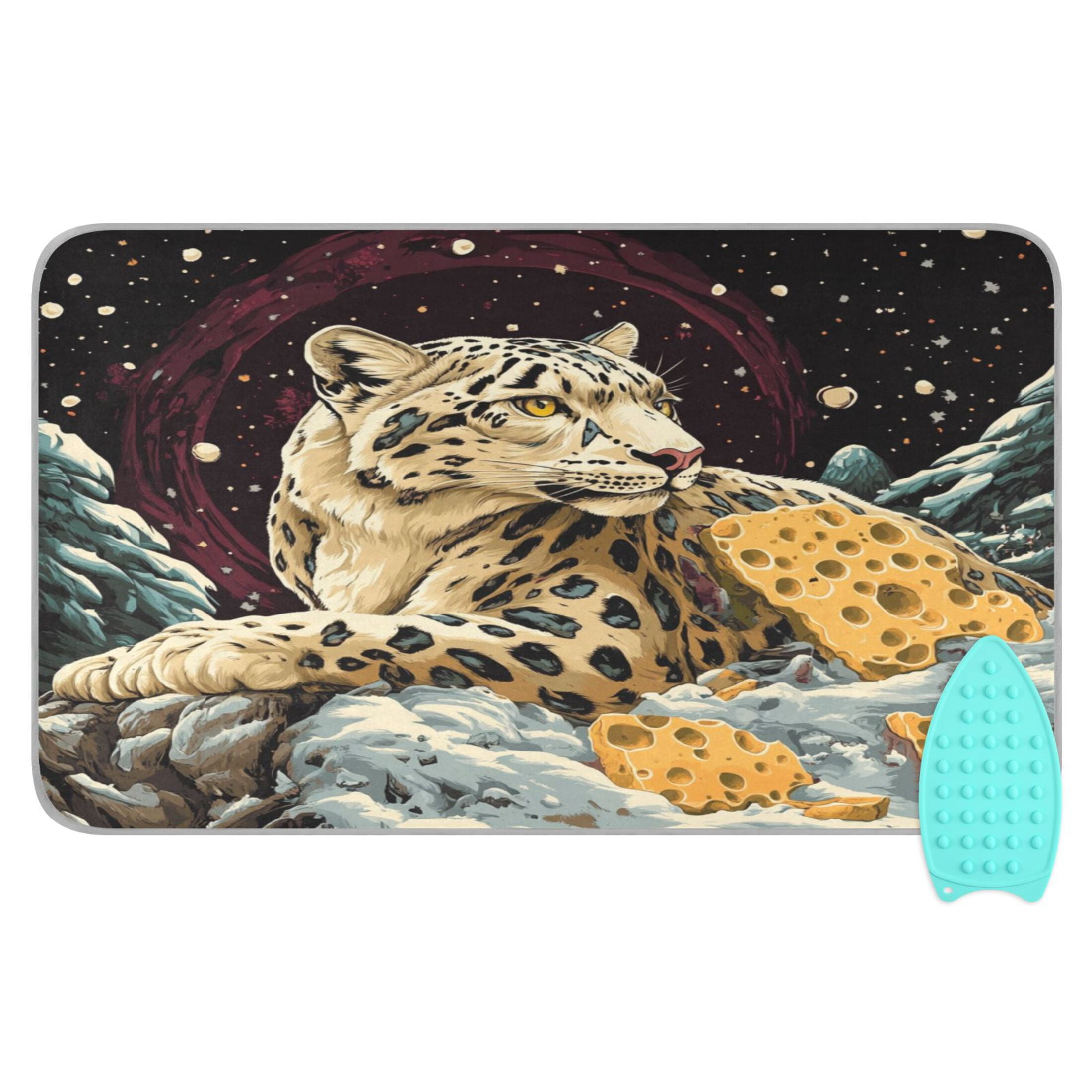 Wobogo Cheese Snow Leopard Illustration Ironing Mat Blanket Quilted ...