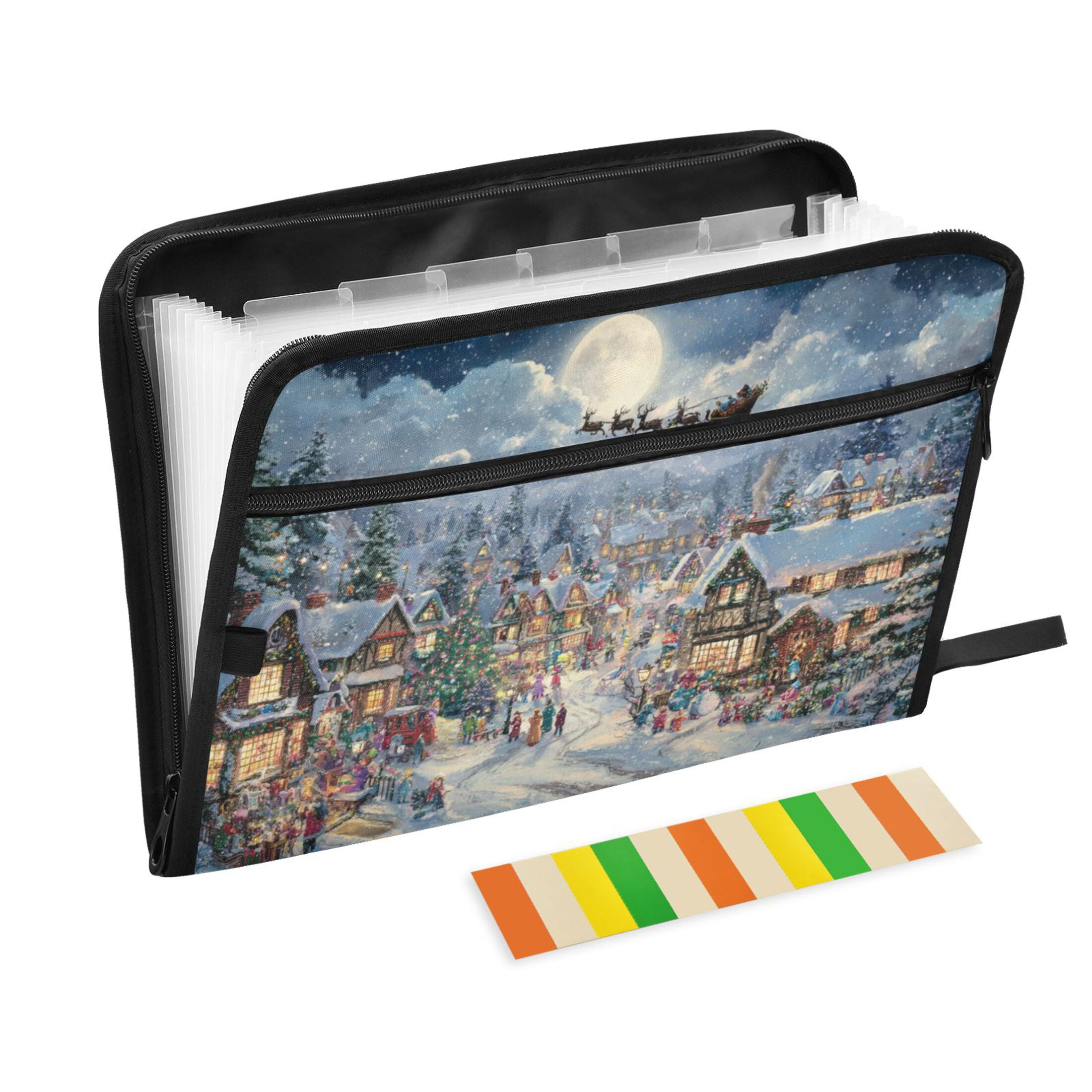 Wobogo Christmas Night View Expanding File Folder Letter Size Accordion ...