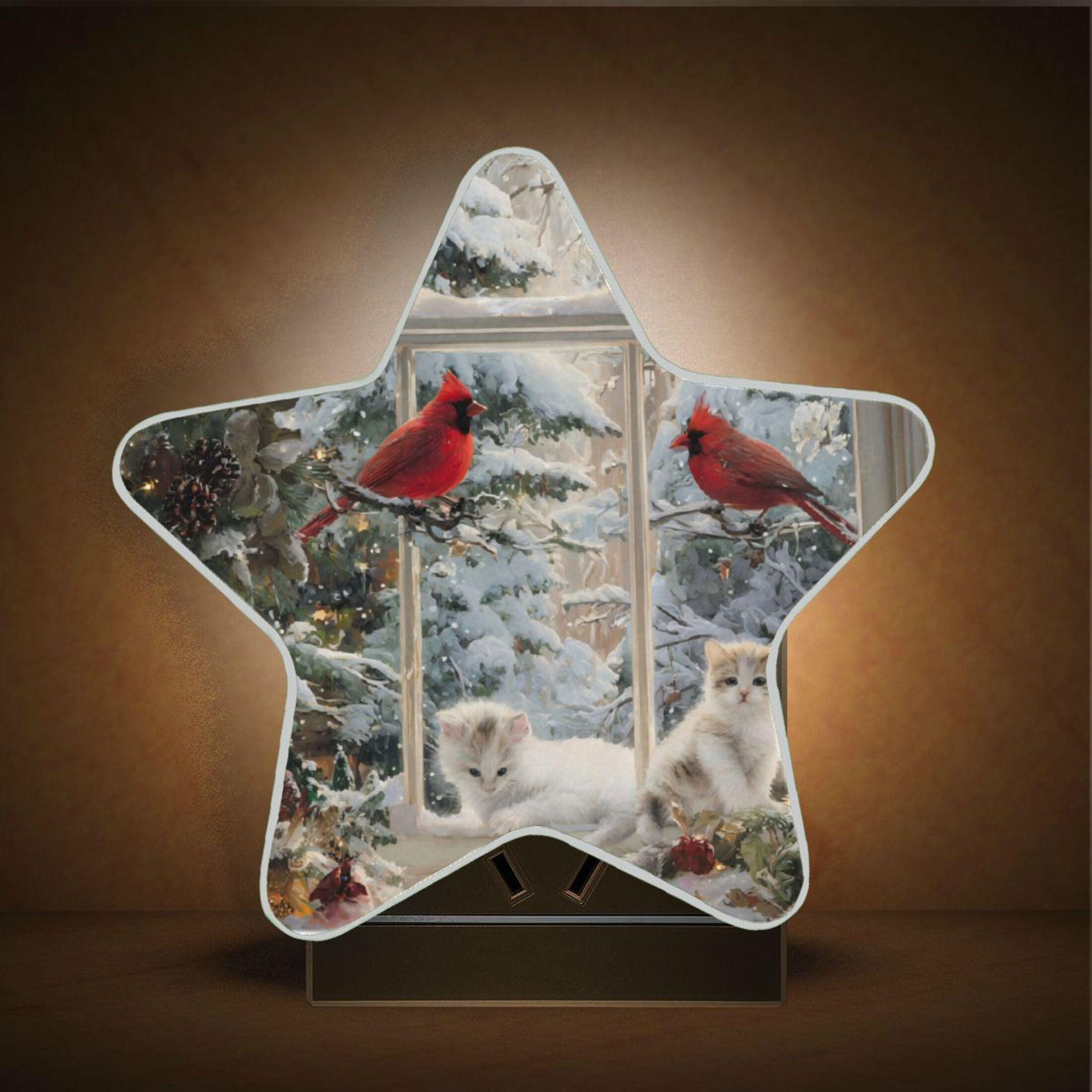 Wobogo Christmas Windowsill LED Star Night Light 0.2 Watt Wall Plug ...