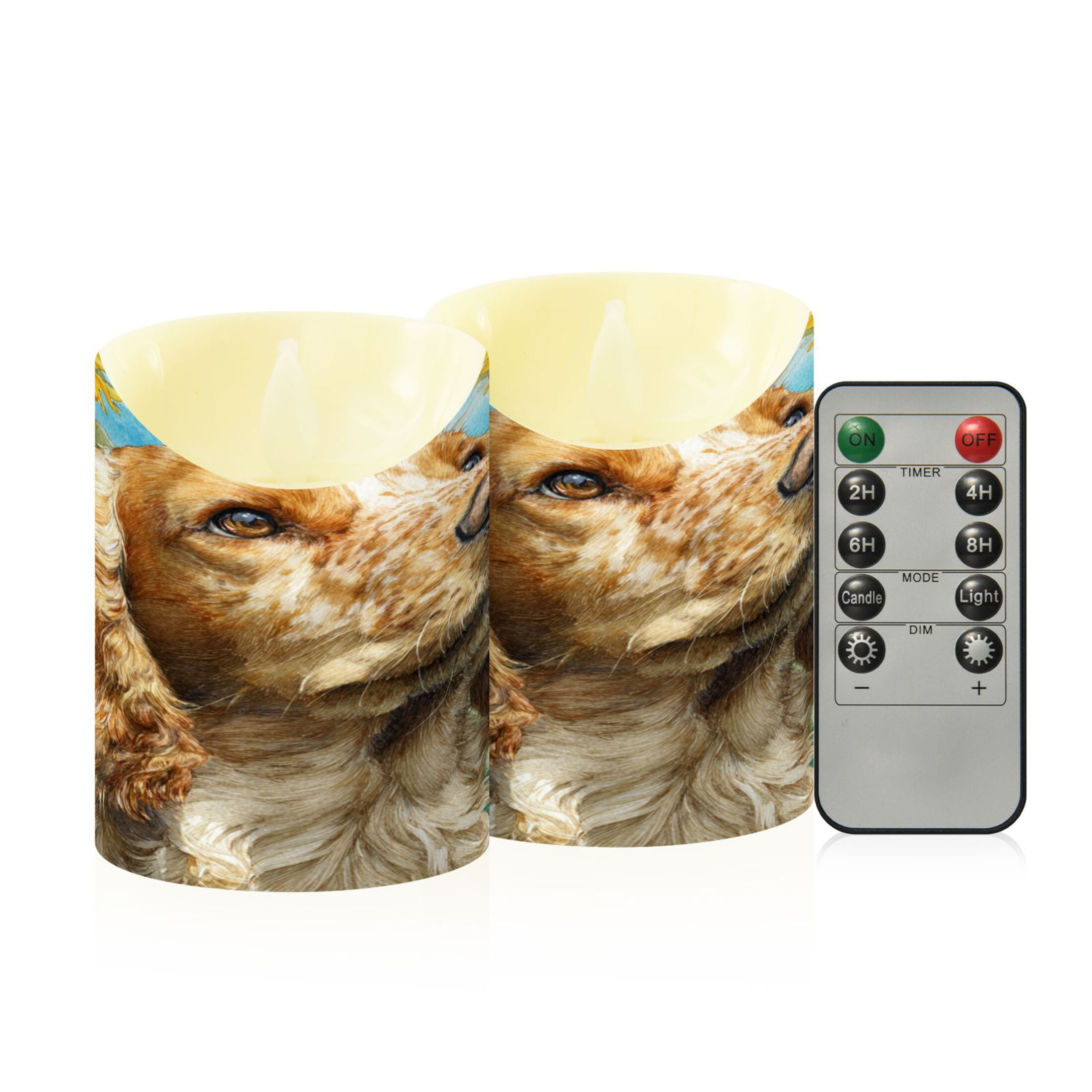 Wobogo Cocker Spaniel Dogs Flameless Candles with Remote Battery ...