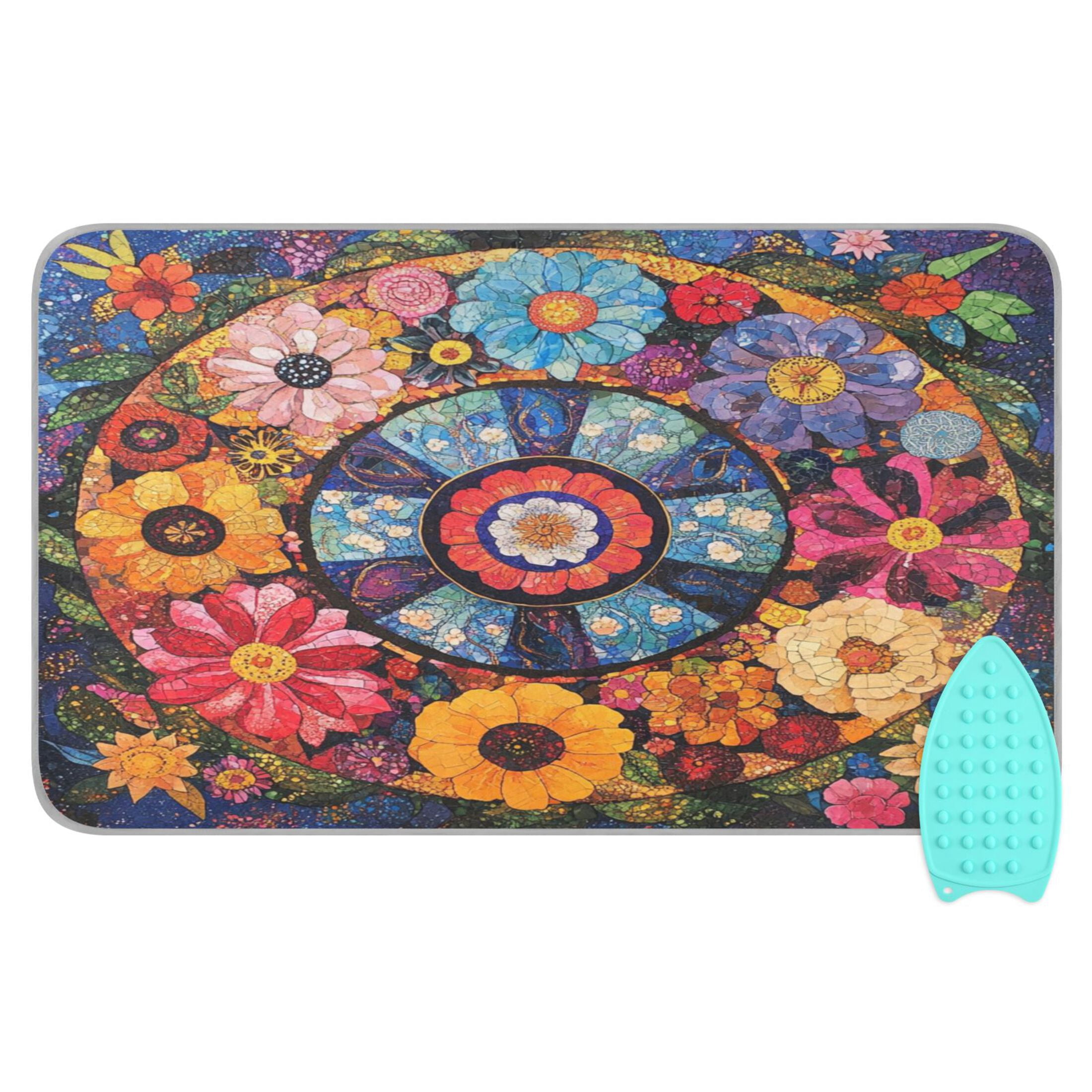 Wobogo Collage Art Flower Ironing Mat Blanket Quilted Washer Dryer Heat ...