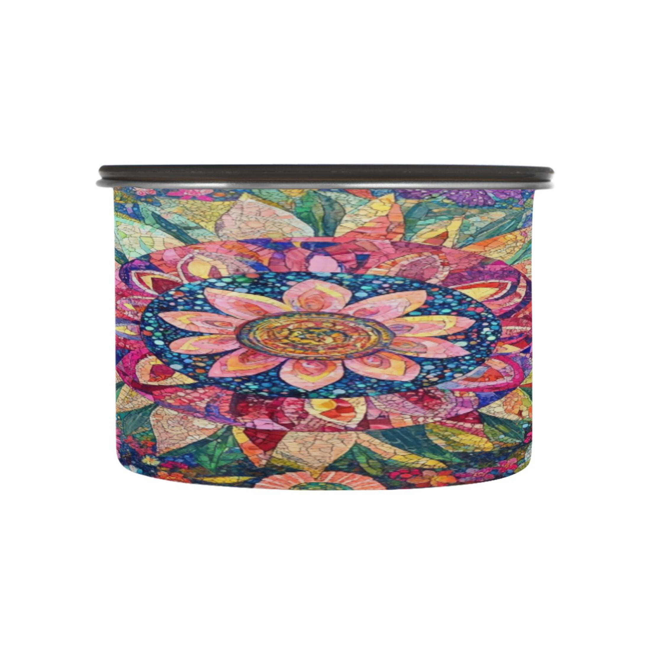 Wobogo Colorful Blooms Floral Food Storage Jars 304 Food Grade ...