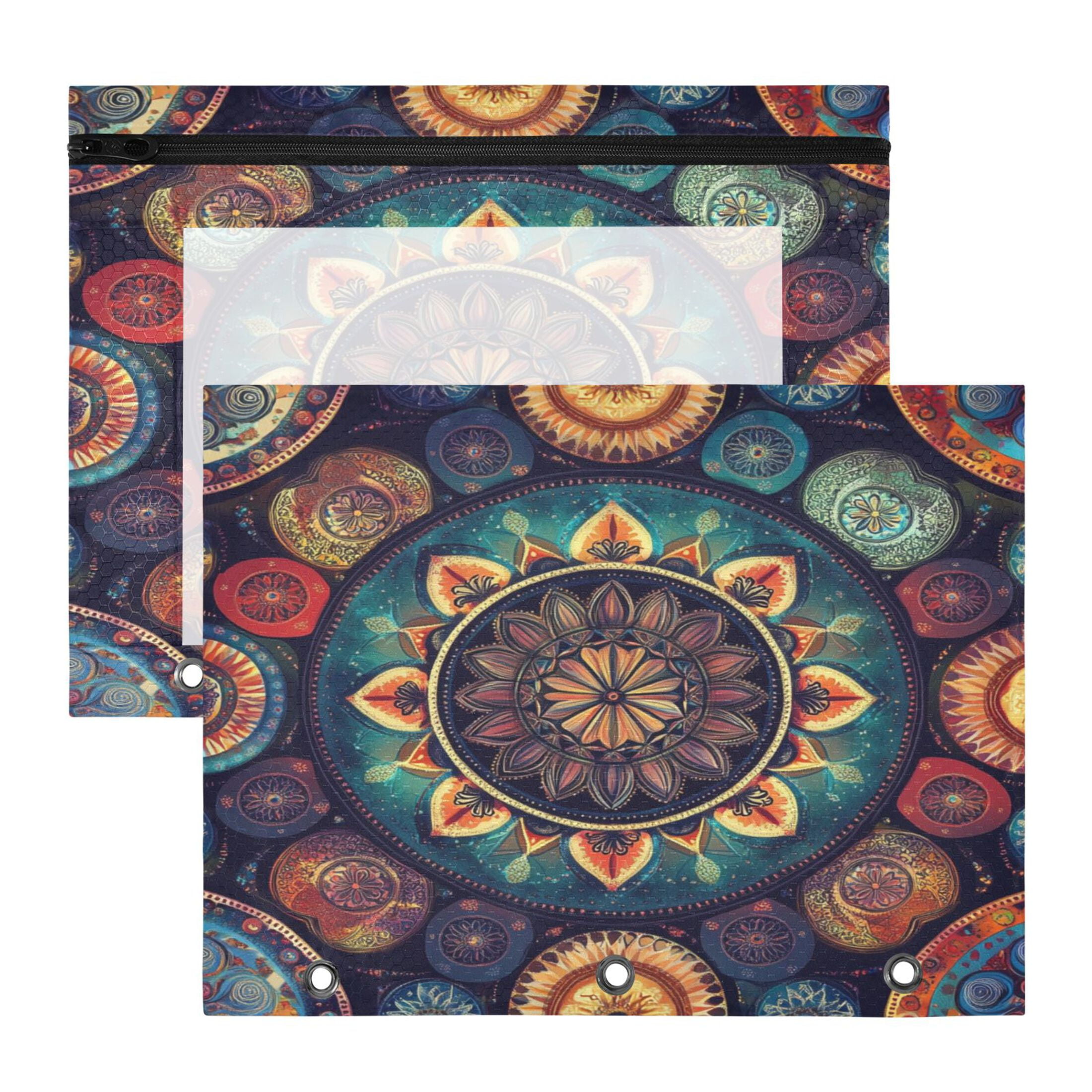 Wobogo Colorful Boho Patterns A4 Size Clear Polyester File Pocket Set ...