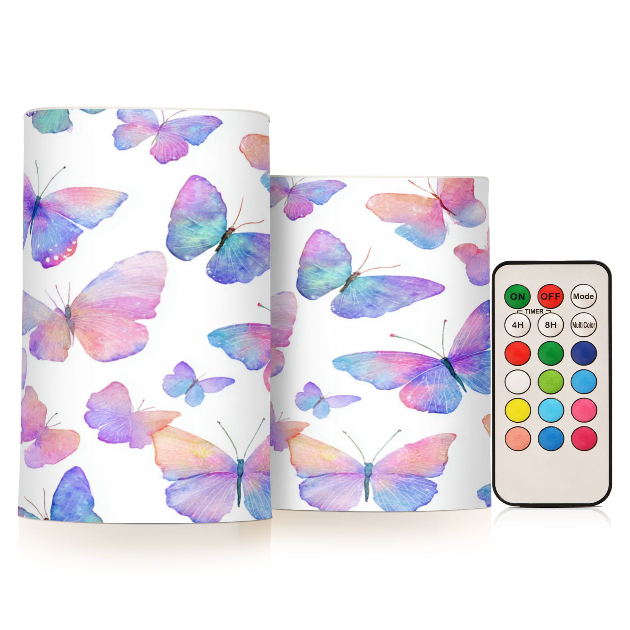 Wobogo Colorful Butterflies Combo Flameless Flickering Candle Light ...
