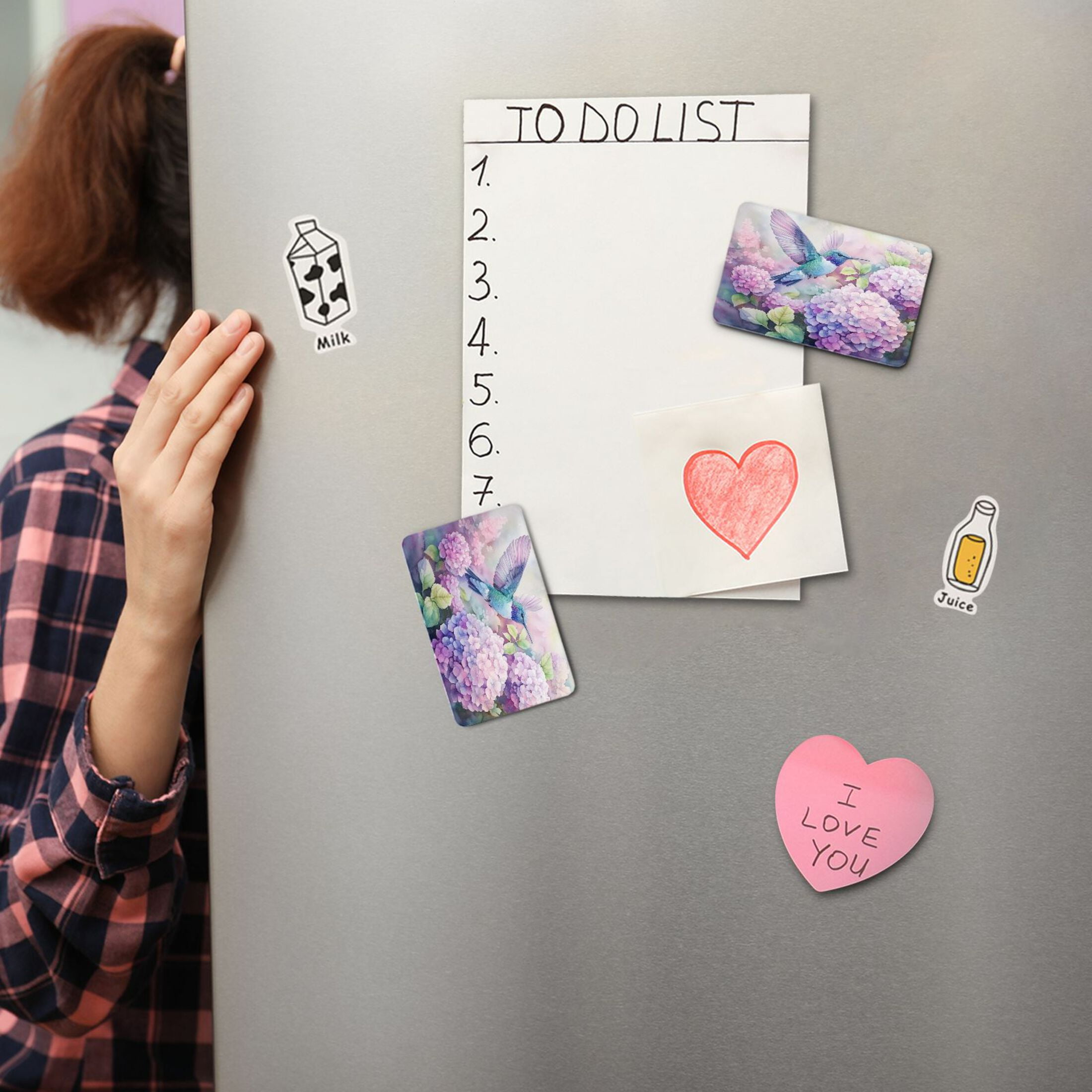 Wobogo Colorful Pretty Bird 2 Pcs Cute Fridge Magnet Sticker Glass ...