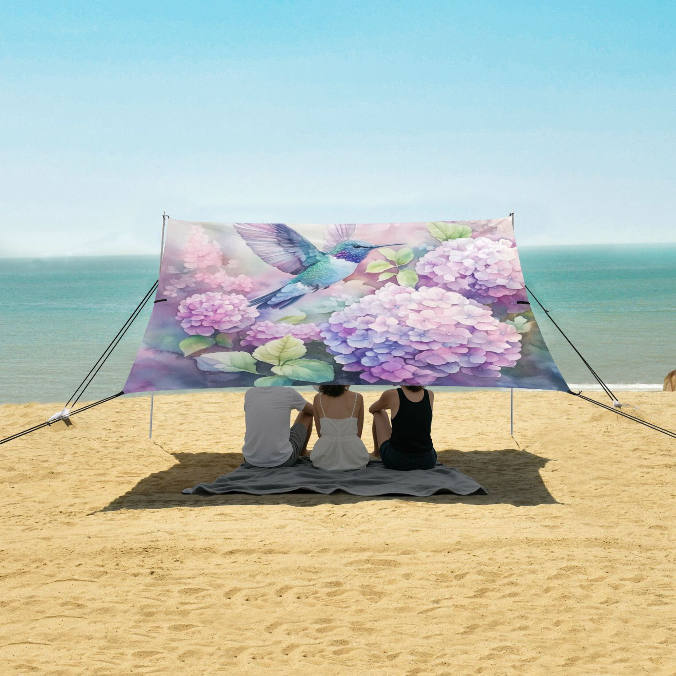 Wobogo Colorful Pretty Bird Beach Tent Camping Sun Shelter 110 x 125in ...