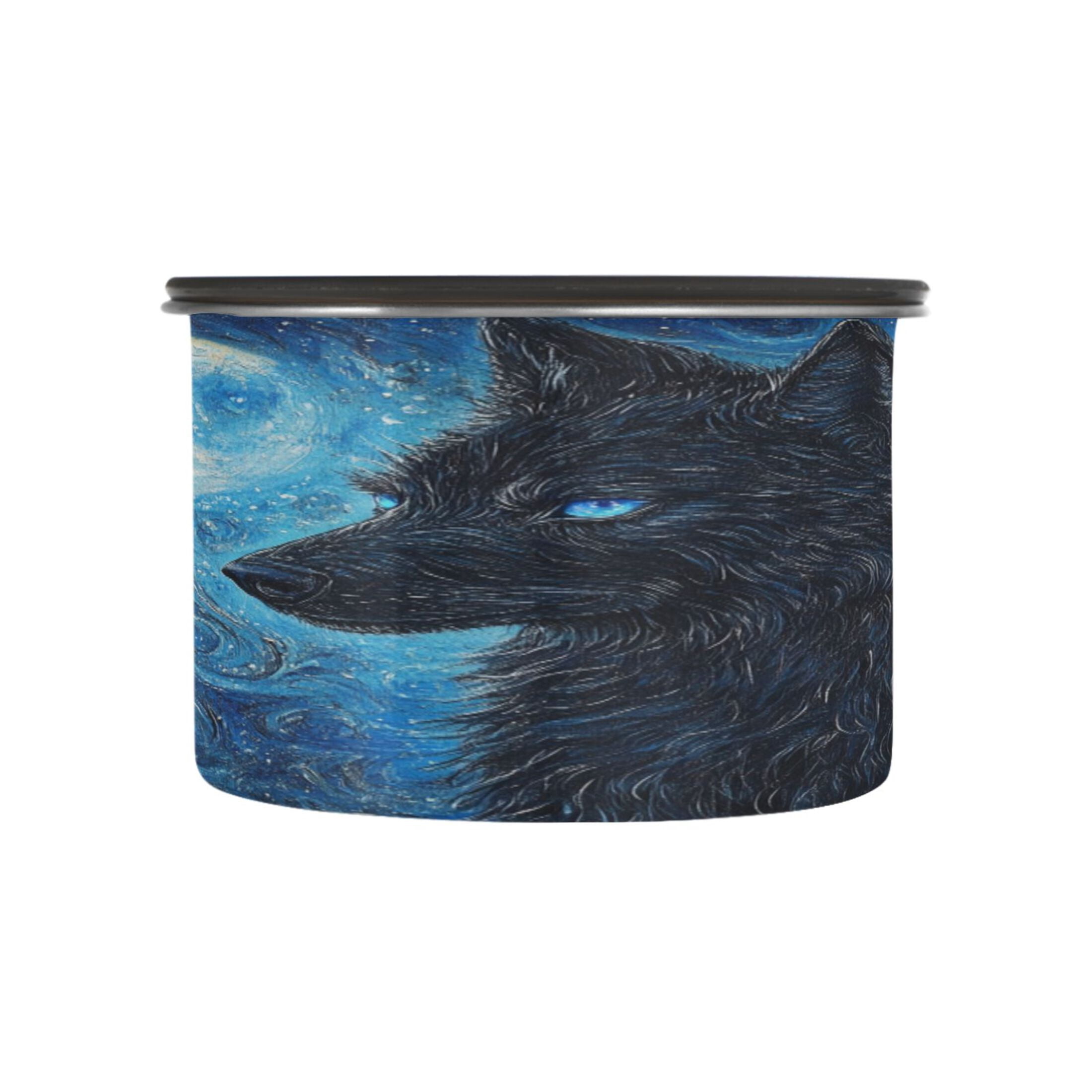 Wobogo Cool Black Wolf Food Storage Jars 304 Food Grade Stainless Steel ...