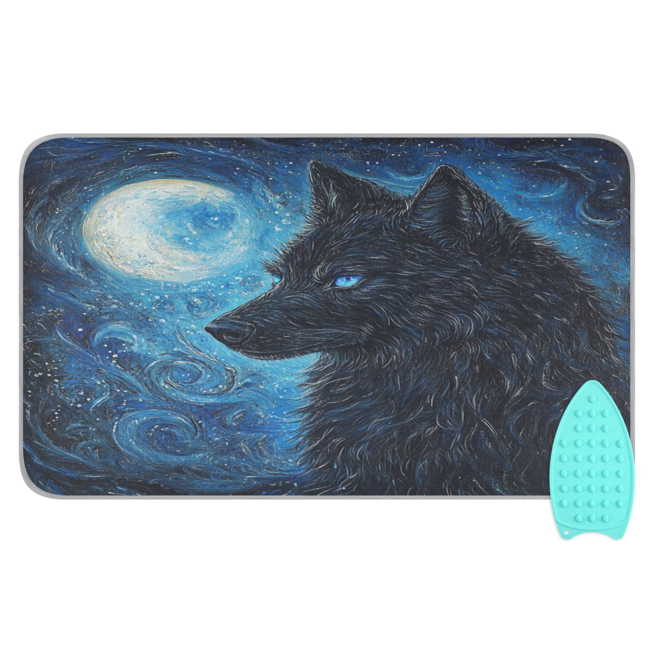 Wobogo Cool Black Wolf Ironing Mat Blanket Quilted Washer Dryer Heat ...