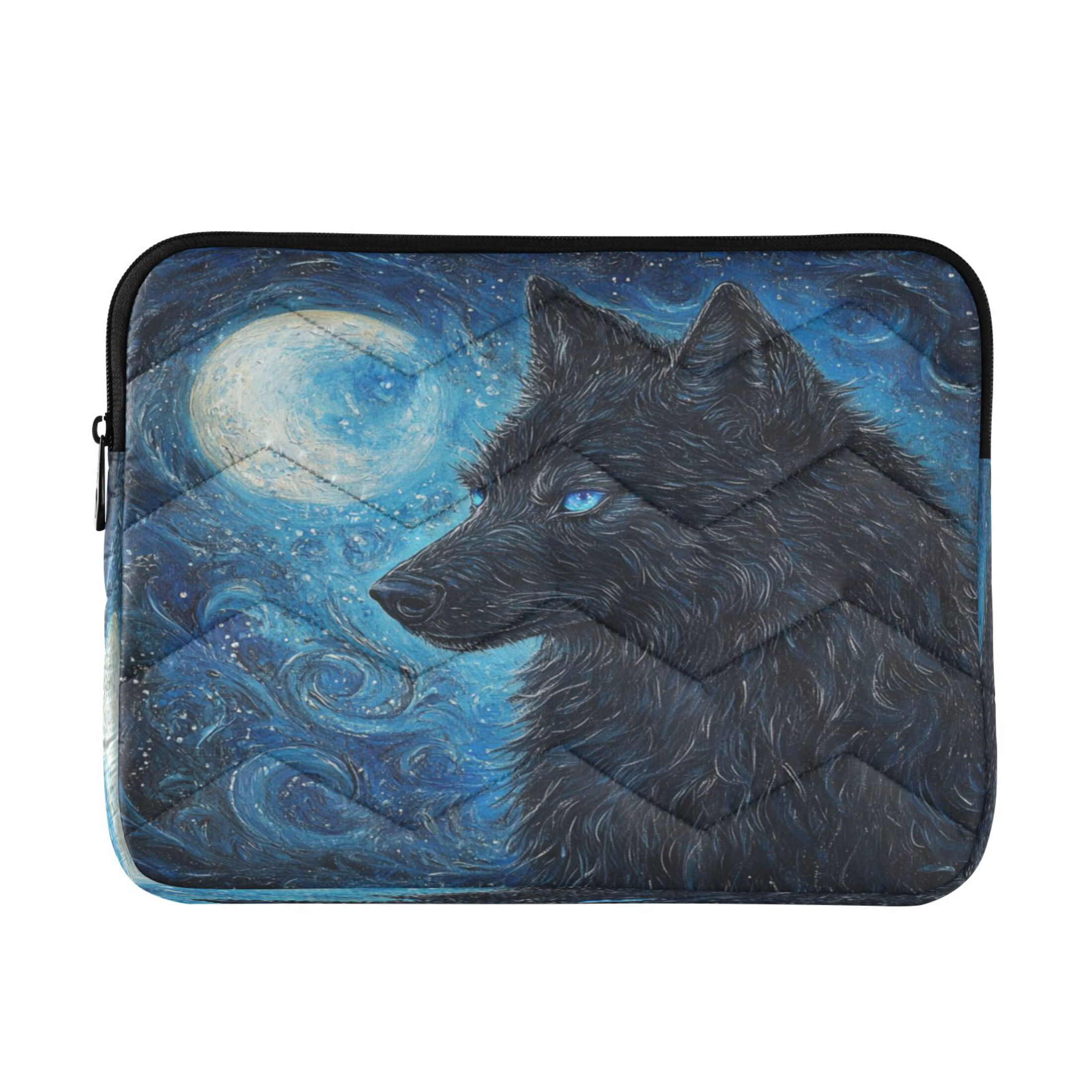 Wobogo Cool Black Wolf Laptop Sleeve 13.4 inch Lightweight Zipper ...