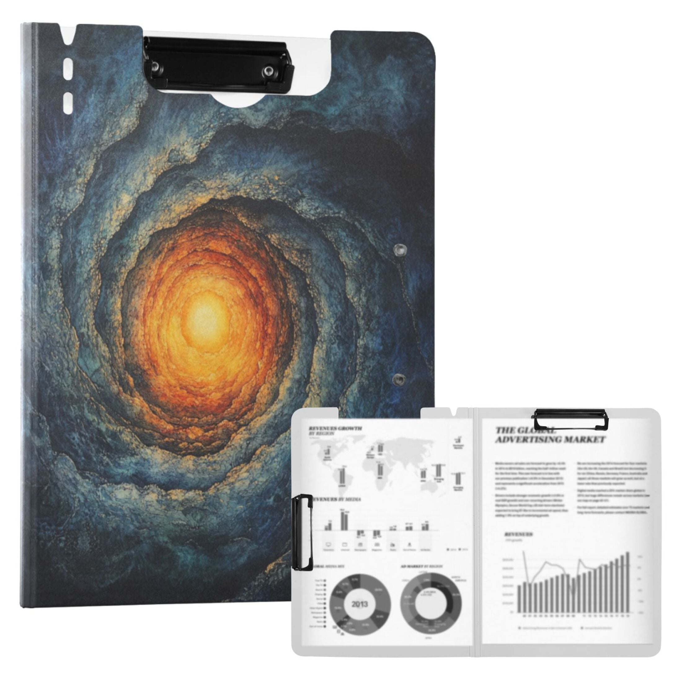 Wobogo Cosmic Spiral A4 Foldable Clipboard with Horizontal and Vertical ...