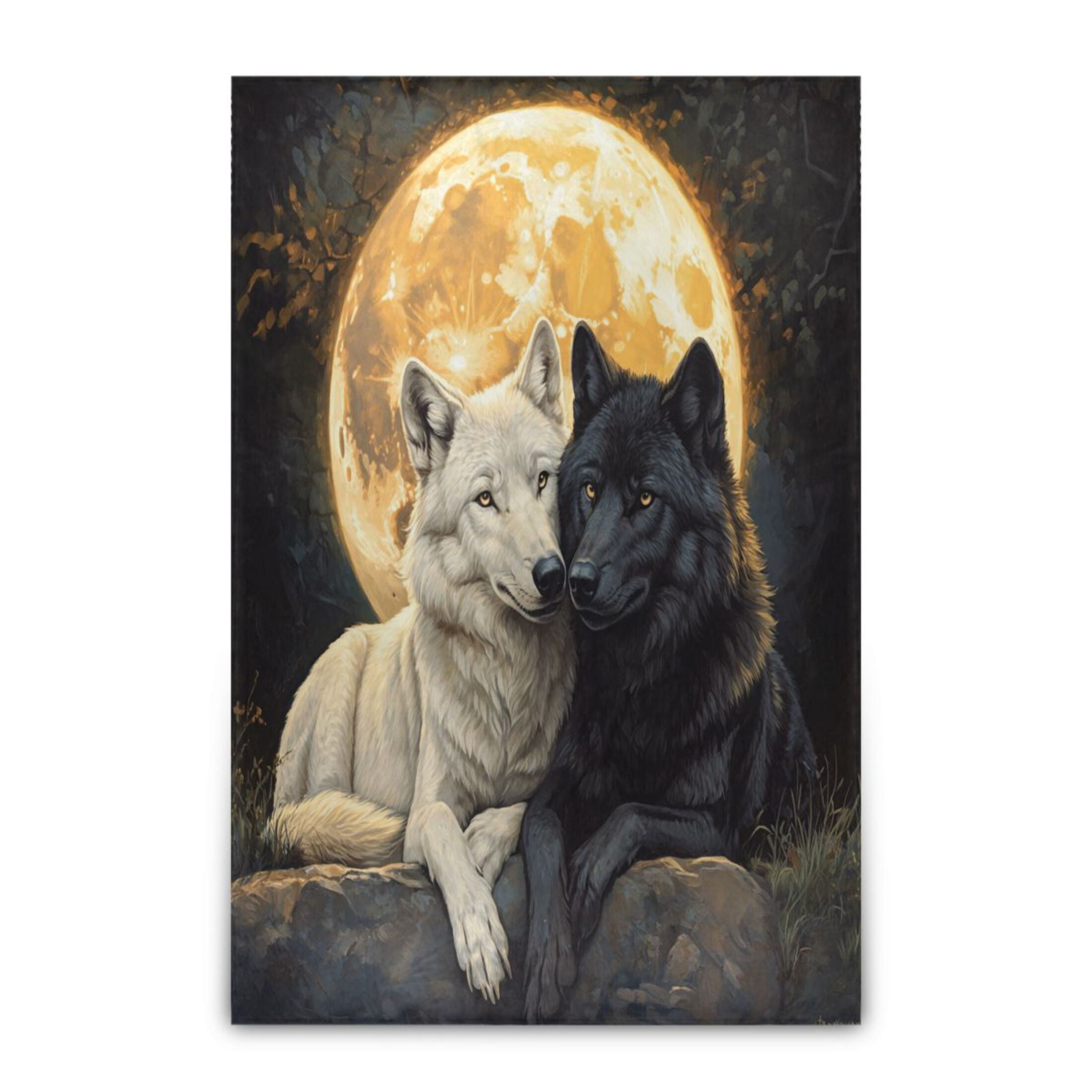 Wobogo Cozy Two Wolves Soft Cozy Fluffy Double Sided Blankets for Couch ...