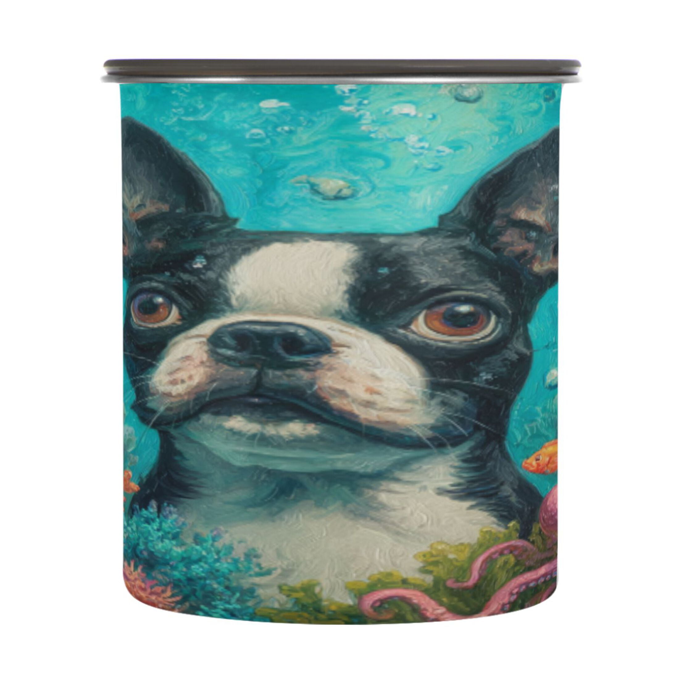Wobogo Cute Boston Terrier Food Storage Jars 304 Food Grade Stainless ...