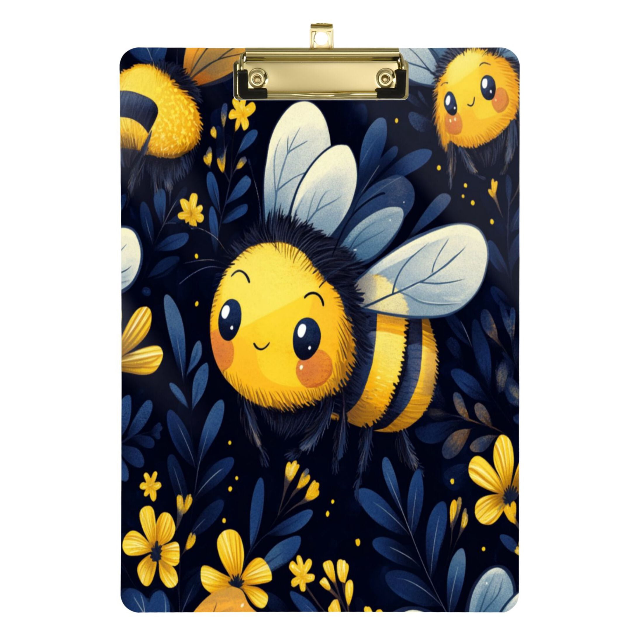 Wobogo Cute Cartoon Bumble Bee Pattern Acrylic A4 Clipboards Gold Clip ...