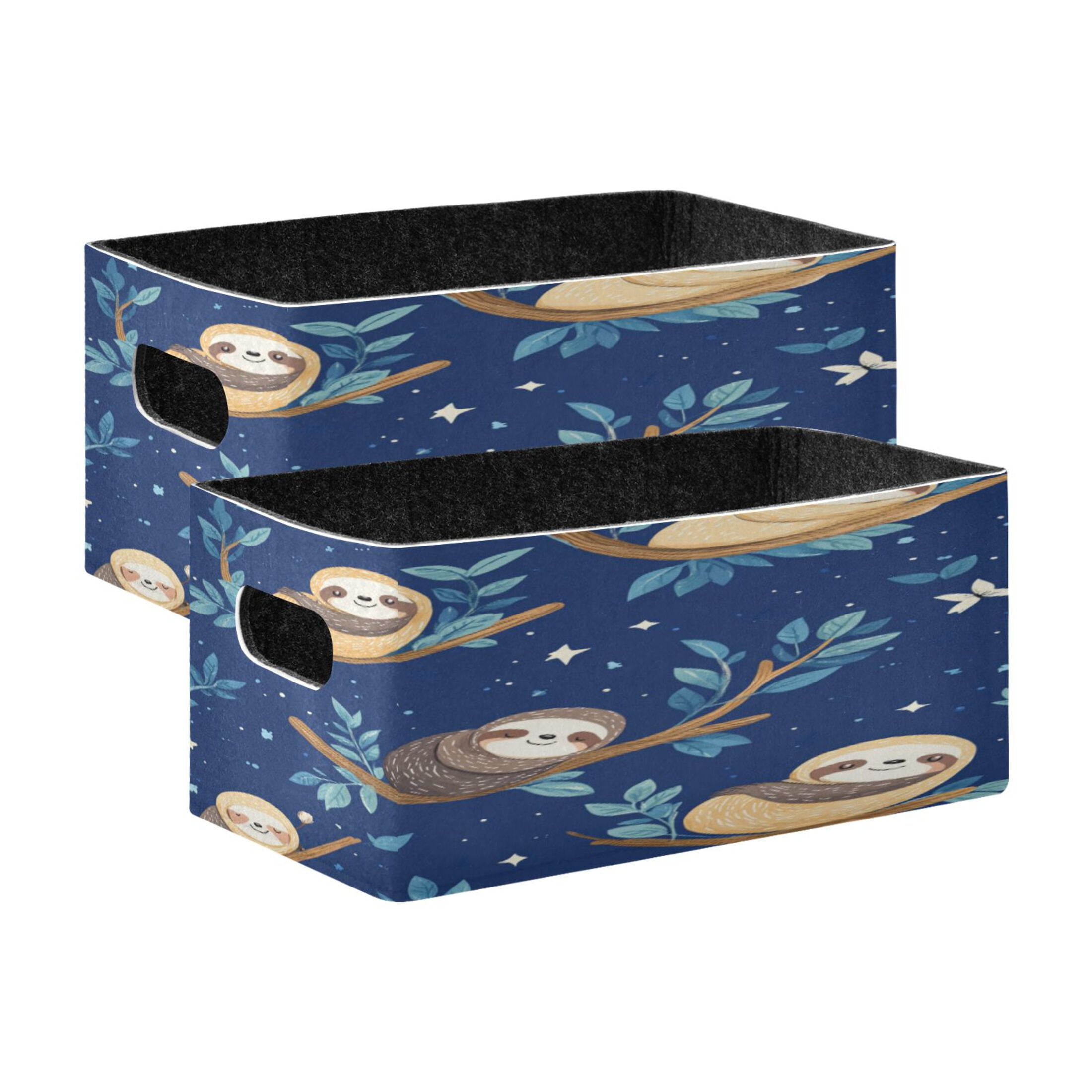 Wobogo Cute Cartoon Sloth Pattern with Blue Background Decorative ...