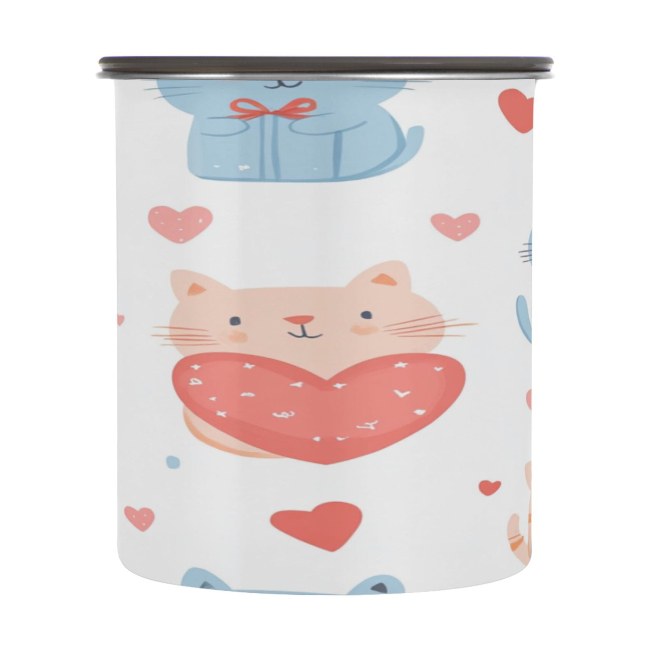 Wobogo Cute Cat with Gift Box Pattern Food Storage Jars 304 Food Grade ...