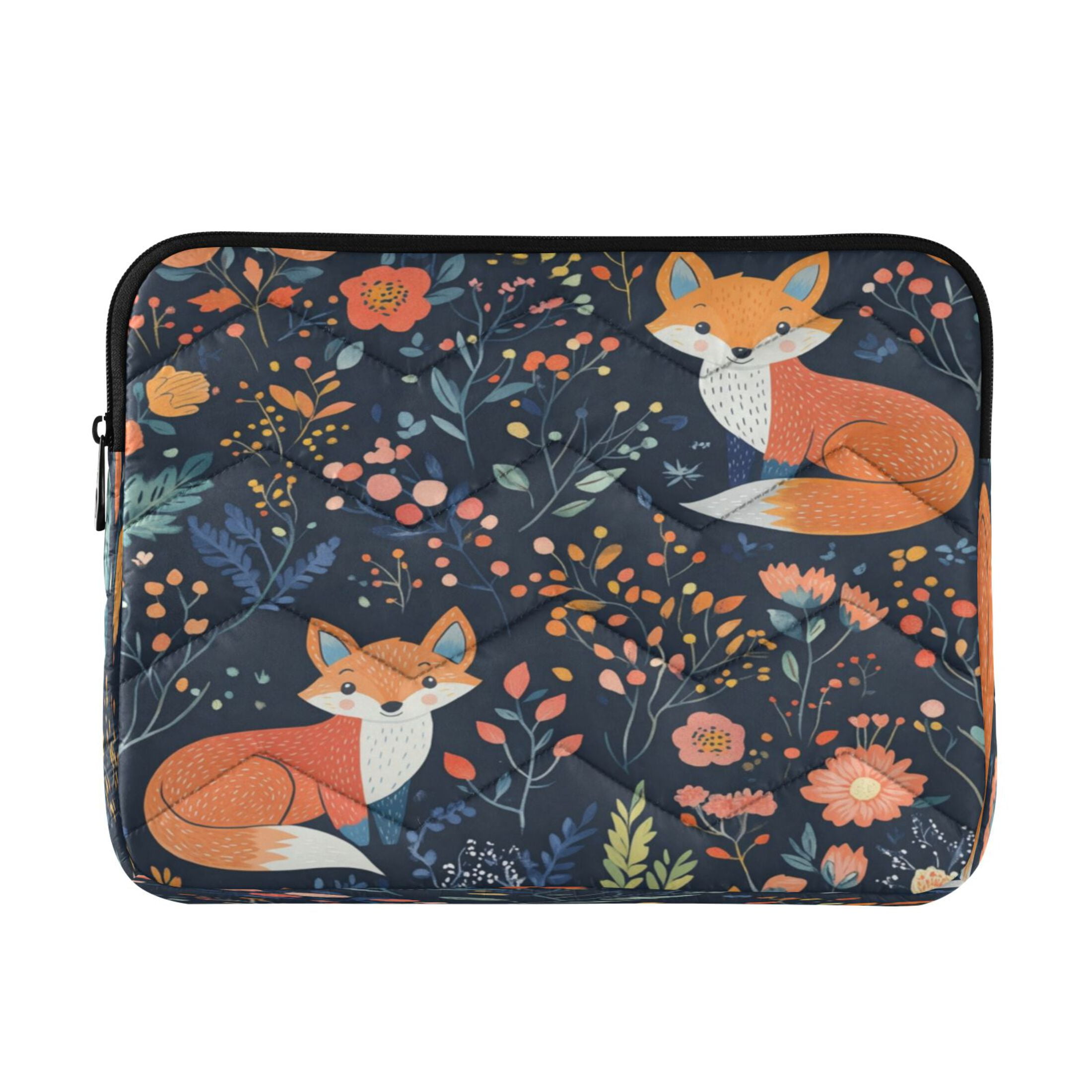 Wobogo Cute Fox Patterns Laptop Sleeve 13.4 inch Lightweight Zipper ...