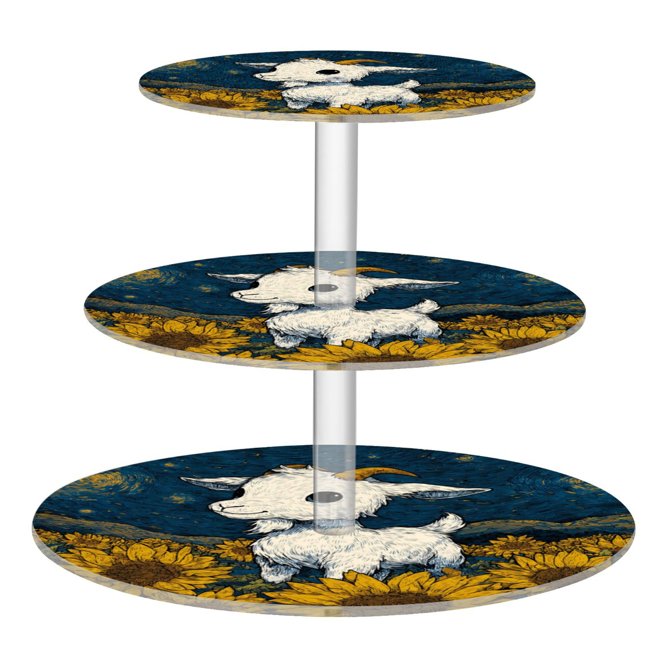 Wobogo Cute Gogoat 3 Tier Acrylic Cake Stand with Clear Round Hold for ...
