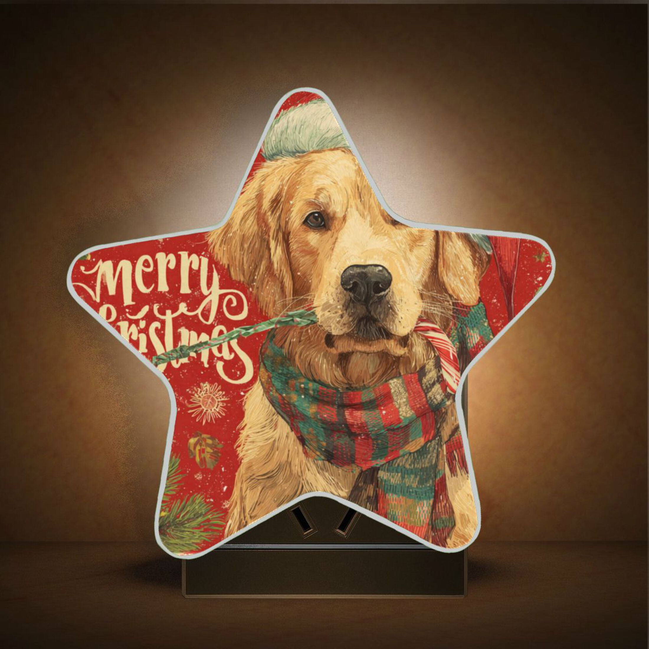 Wobogo Cute Golden Retriever Dog LED Star Night Light 0.2 Watt Wall ...
