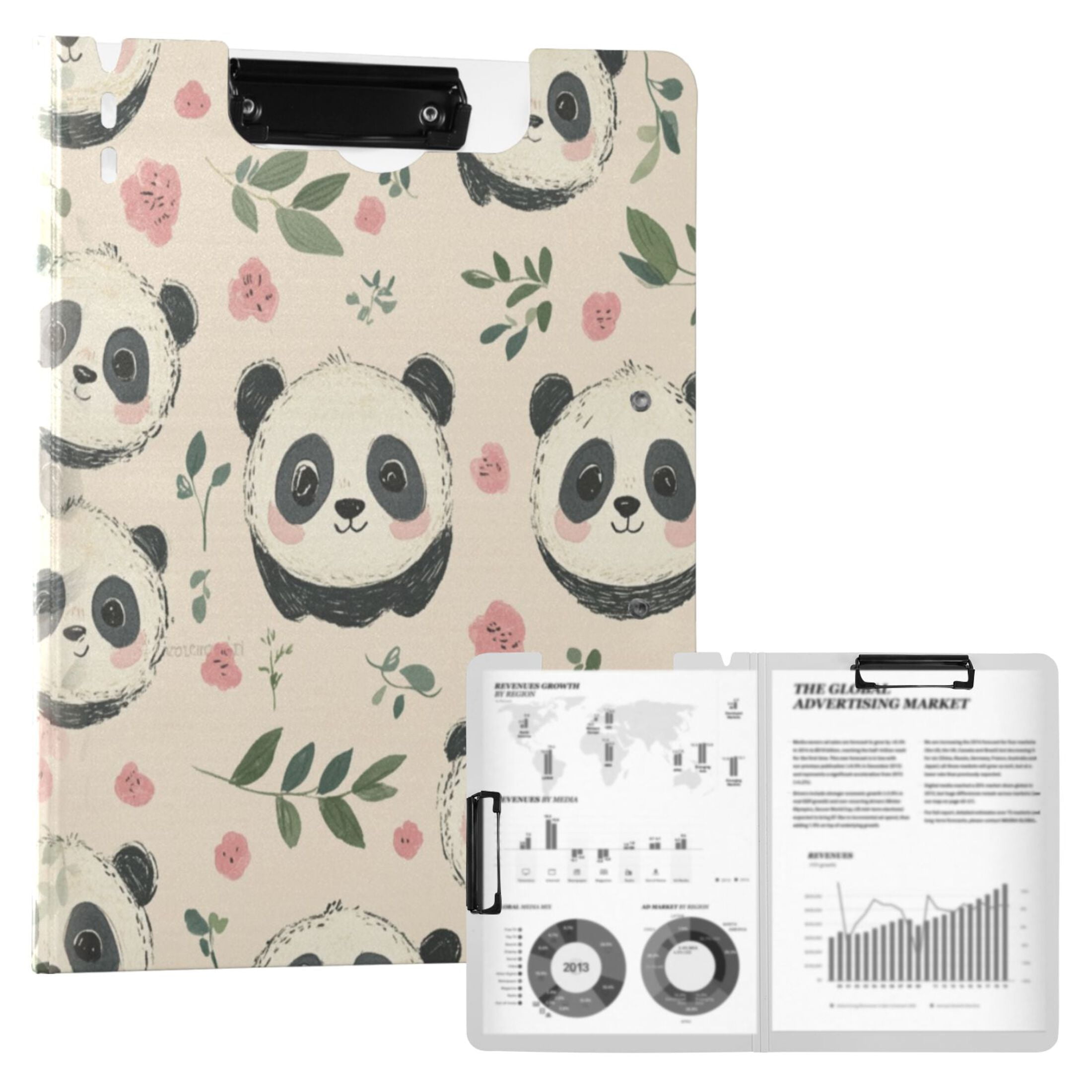 Wobogo Cute Little Panda A4 Foldable Clipboard with Horizontal and ...