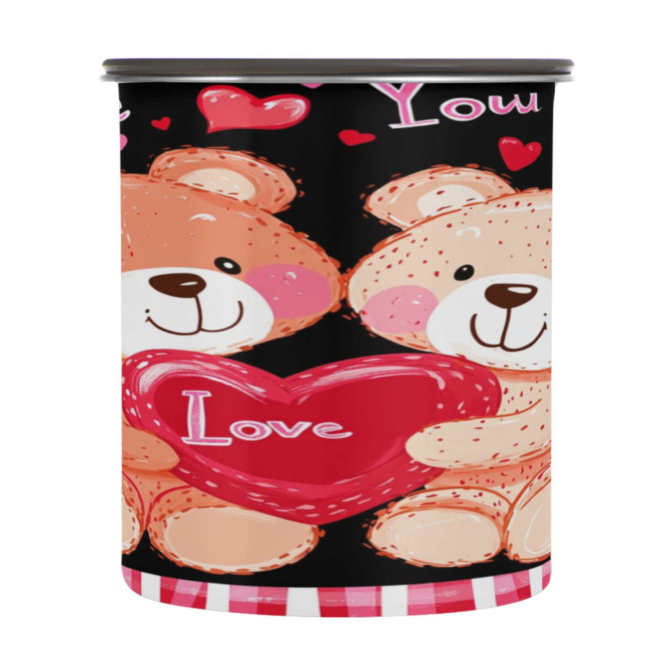 Wobogo Cute Teddy Near Couple Pattern Food Storage Jars 304 Food Grade ...