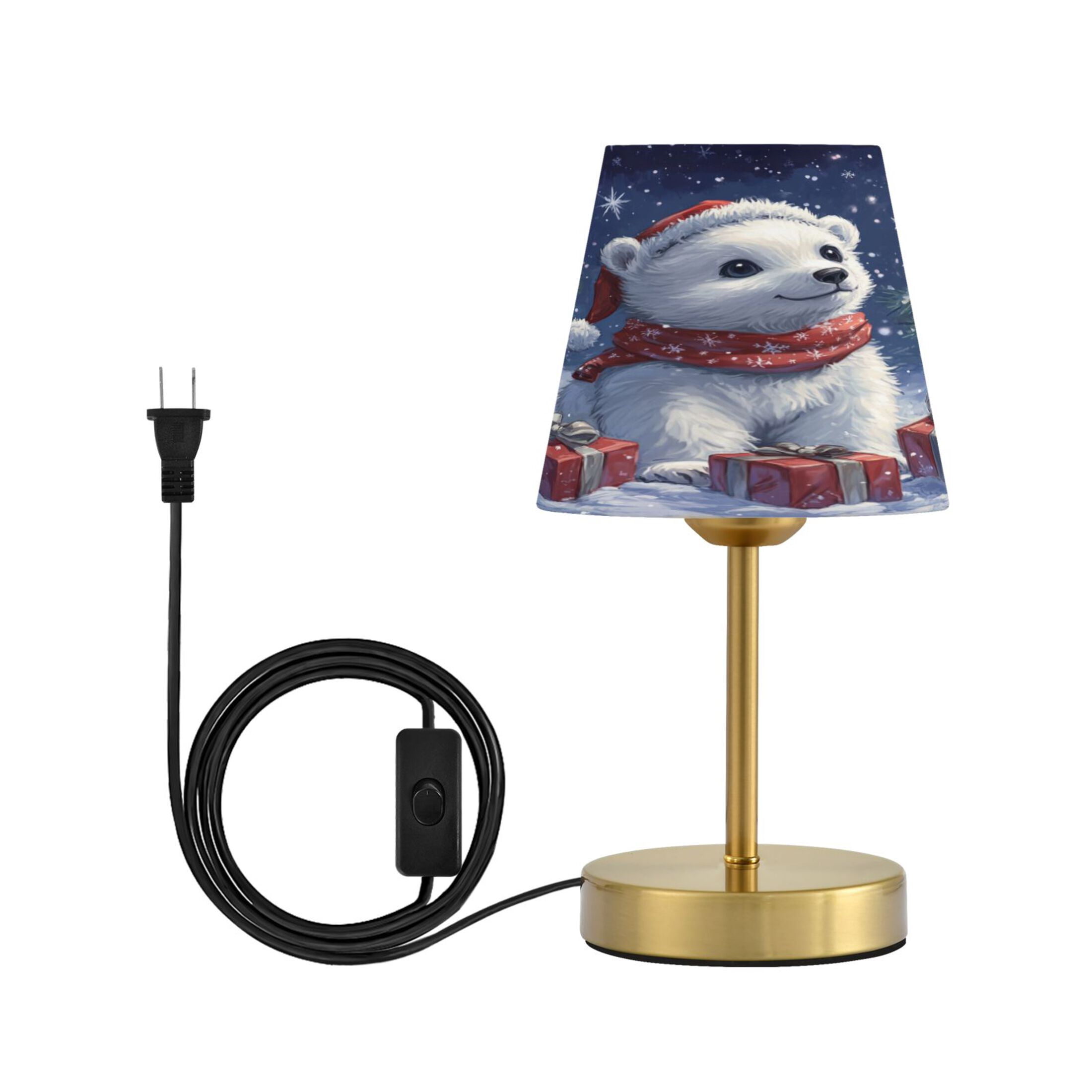 Wobogo A Cute White Polar Bear Table Lamps Three-channel Adjustable ...