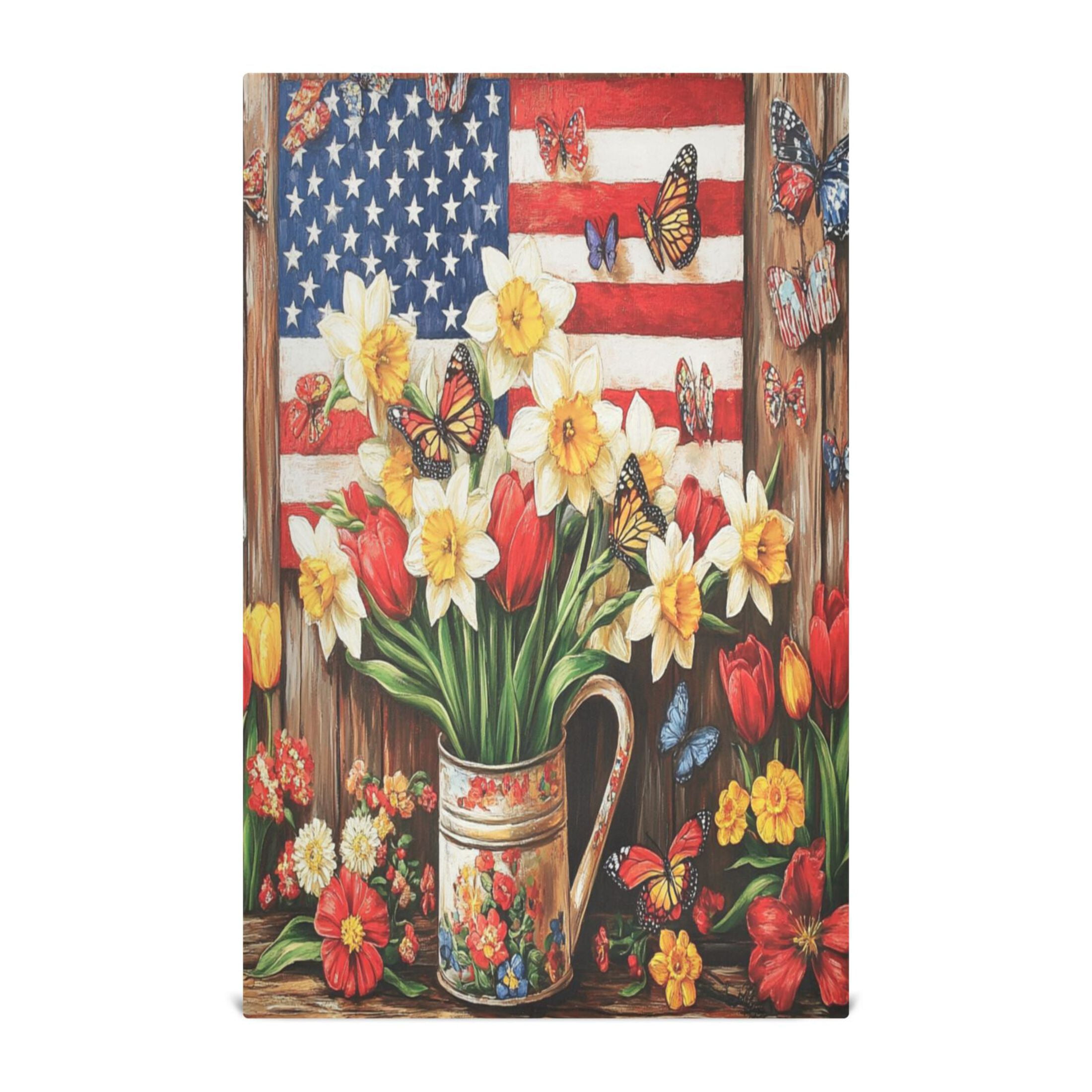 Wobogo Daffodil Pots Kitchen Towel 1 Piece Large Cotton Dishcloth ...