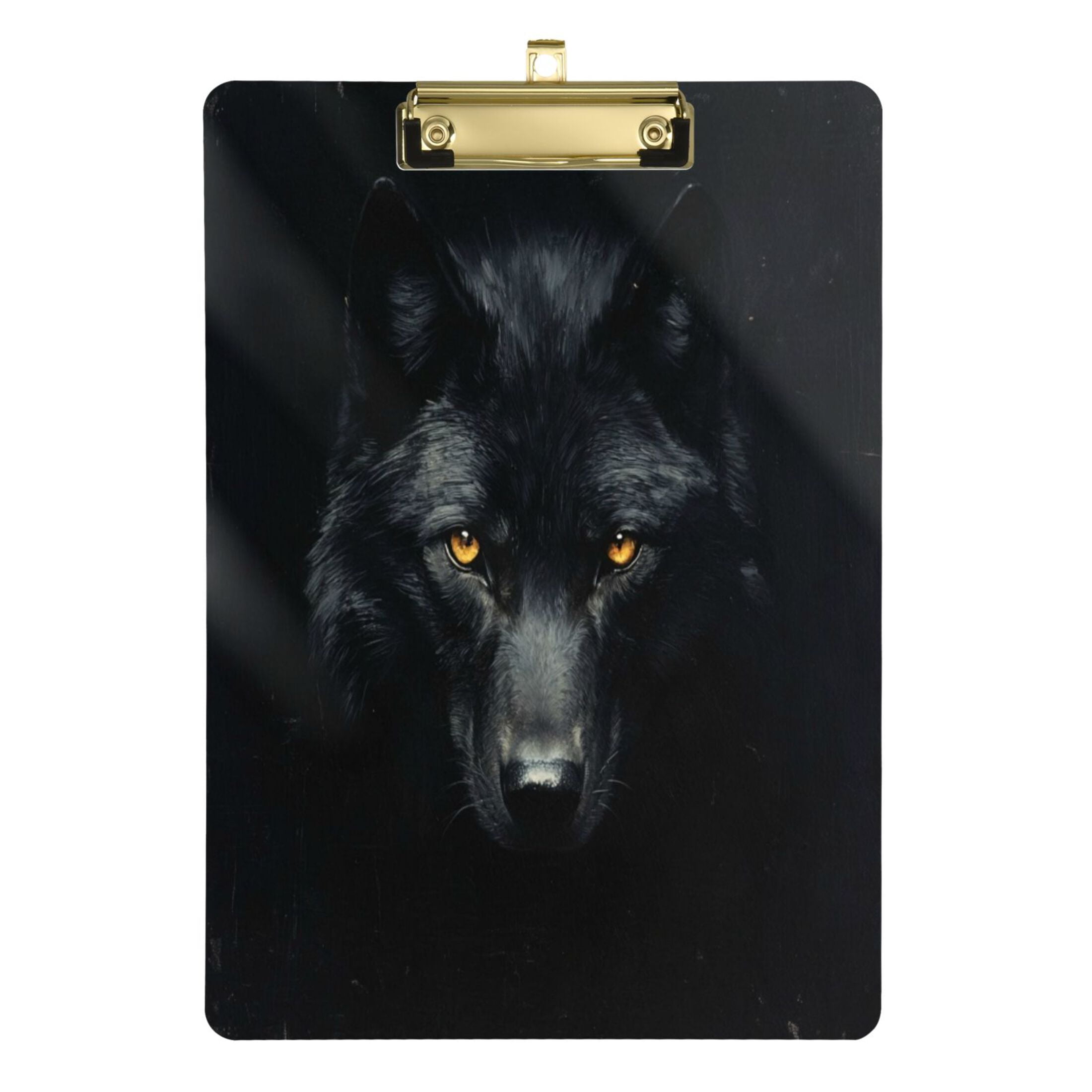Wobogo Dark Wolf Face Acrylic A4 Clipboards Gold Clip Stardard Size 9× ...