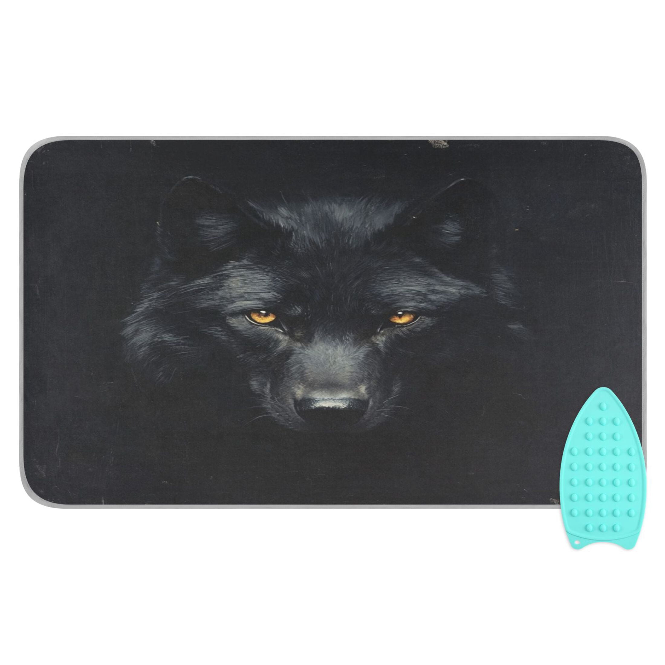 Wobogo Dark Wolf Face Ironing Mat Blanket Quilted Washer Dryer Heat ...