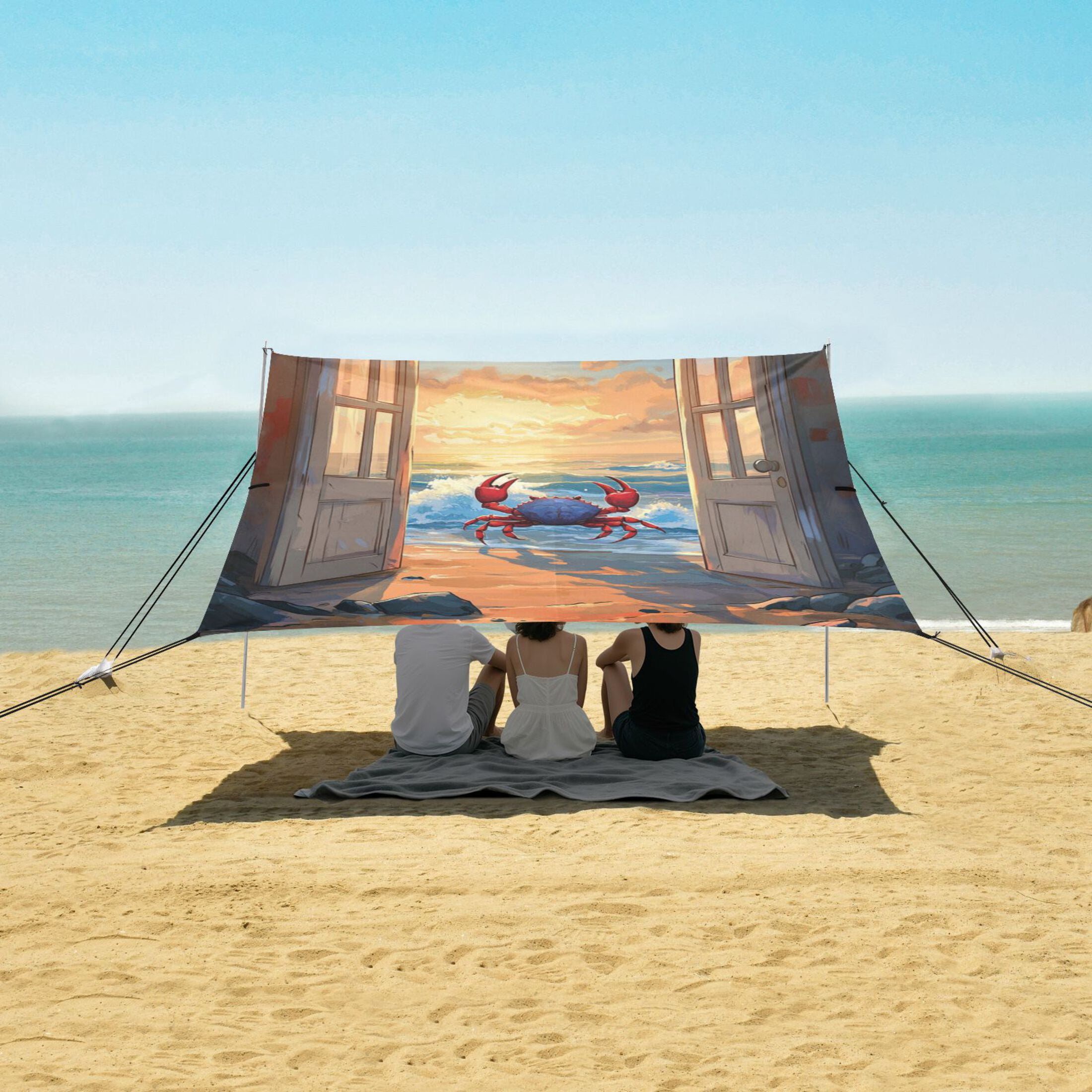 Wobogo Dashing Hairy Crab Beach Tent Camping Sun Shelter 110 x 125in ...