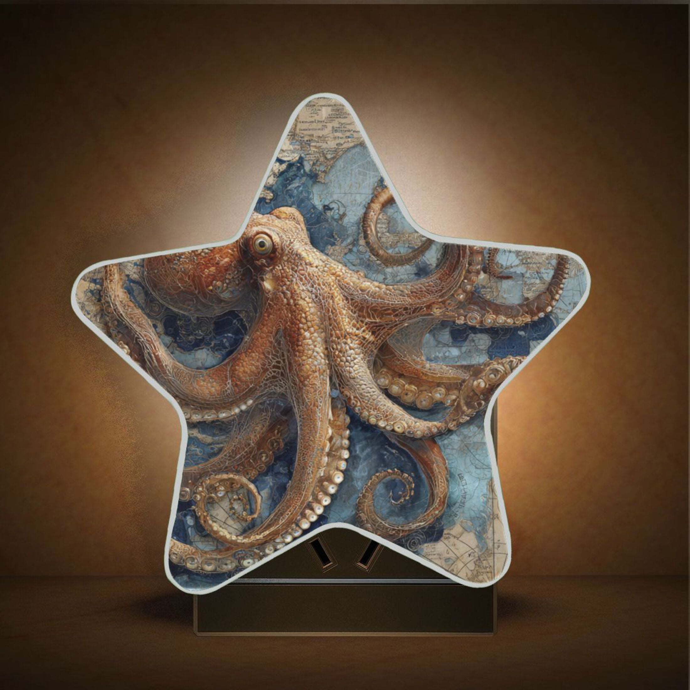 Wobogo Deep Sea Octopus LED Star Night Light 0.2 Watt Wall Plug Dusk to ...