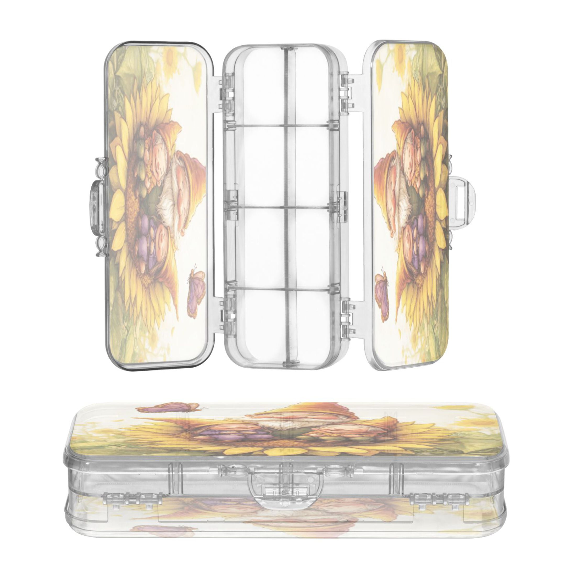 Wobogo Dwarf Elves Sunflower Clear Pencil Case Plastic Pencilboxes ...
