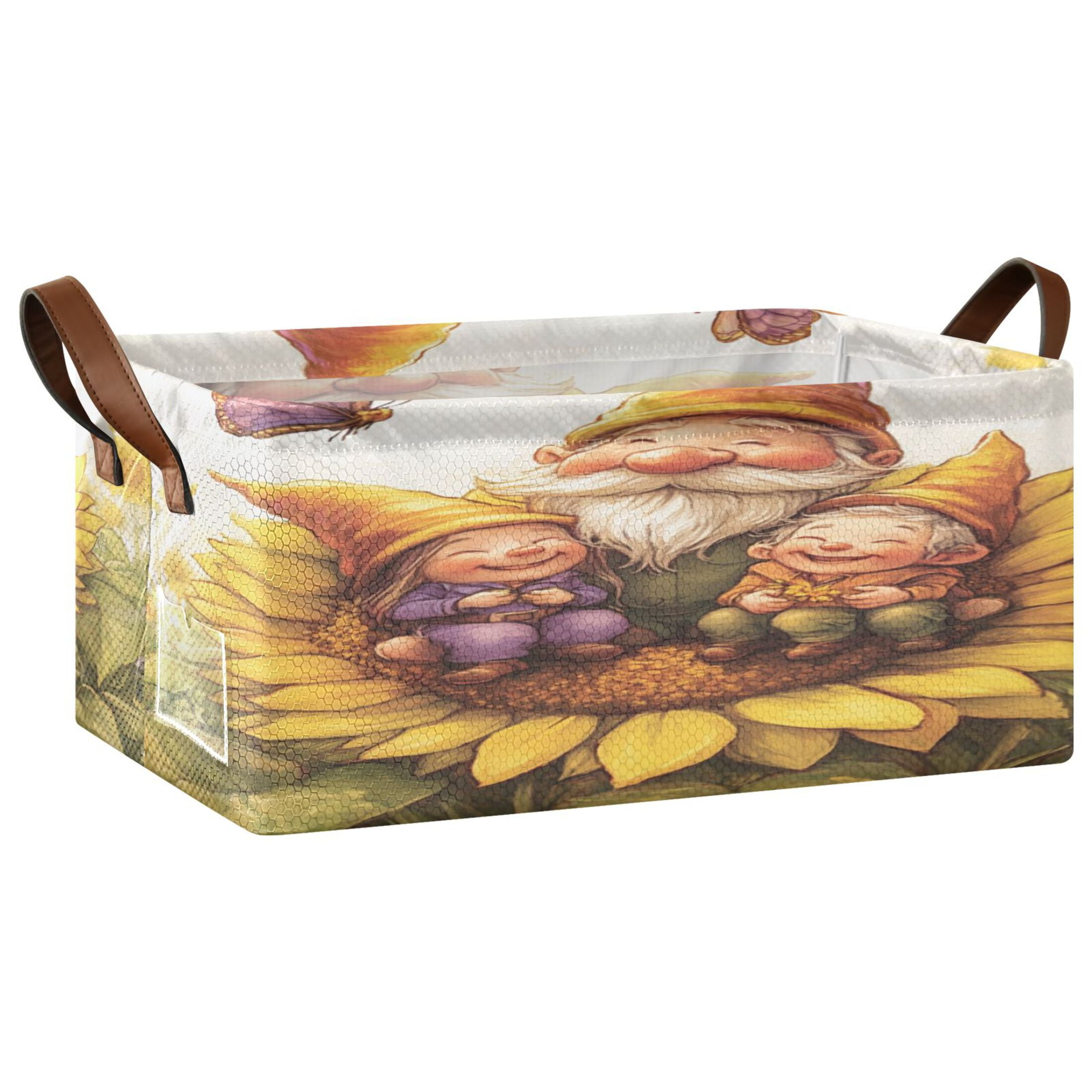 Wobogo Dwarf Elves Sunflower Storage Basket Soccer Plaid Fabric ...