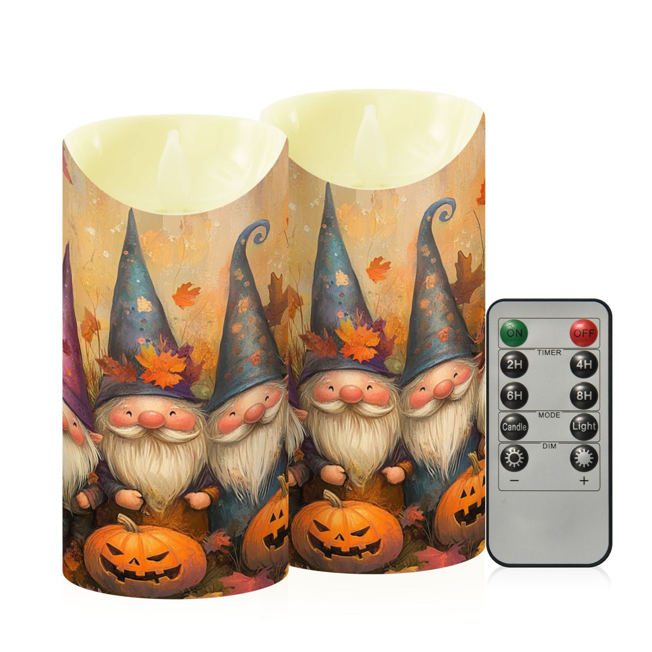 Wobogo Dwarf Pumpkin Figure Flameless Candles with Remote Battery ...