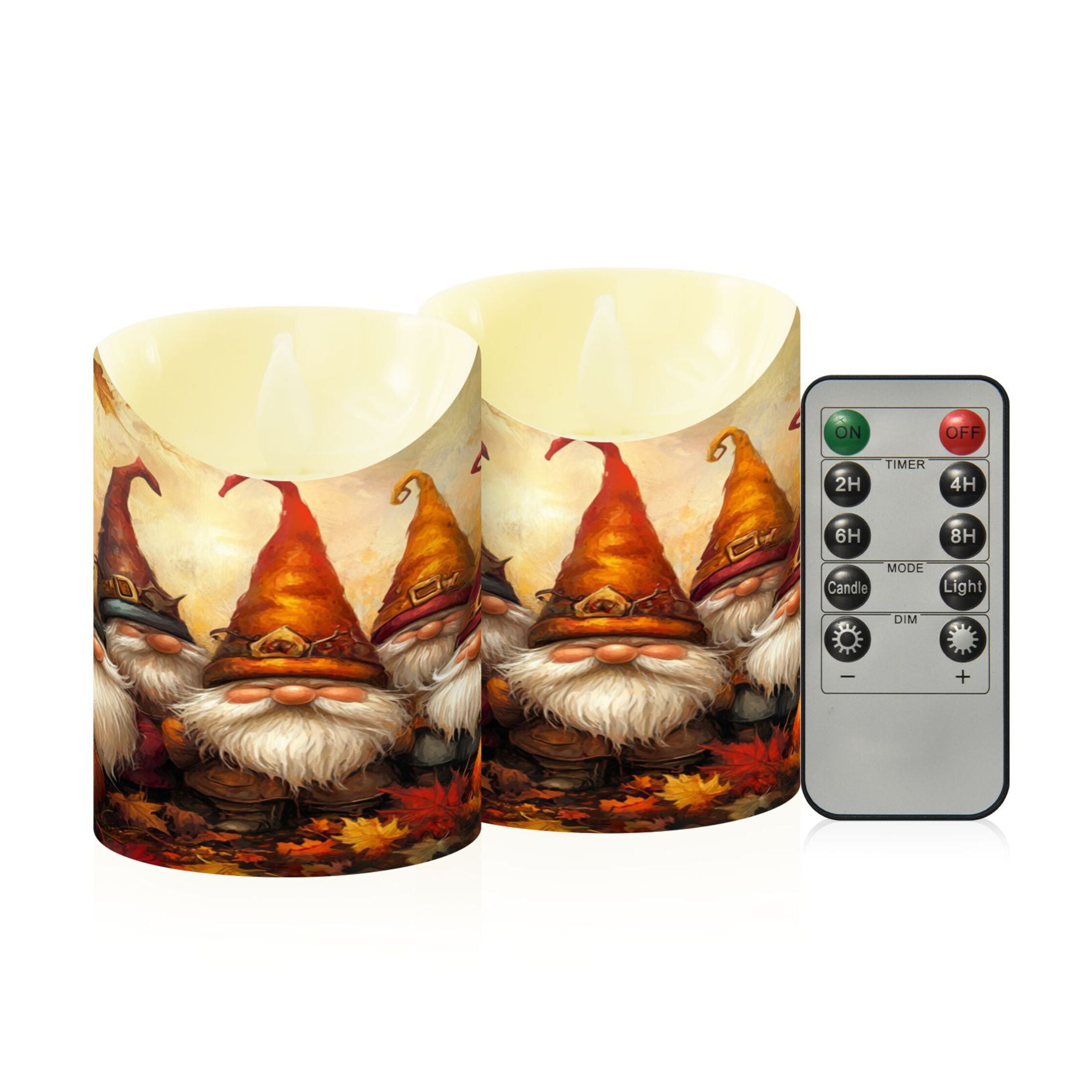Wobogo Dwarf Pumpkin Figures Flameless Candles with Remote Battery ...