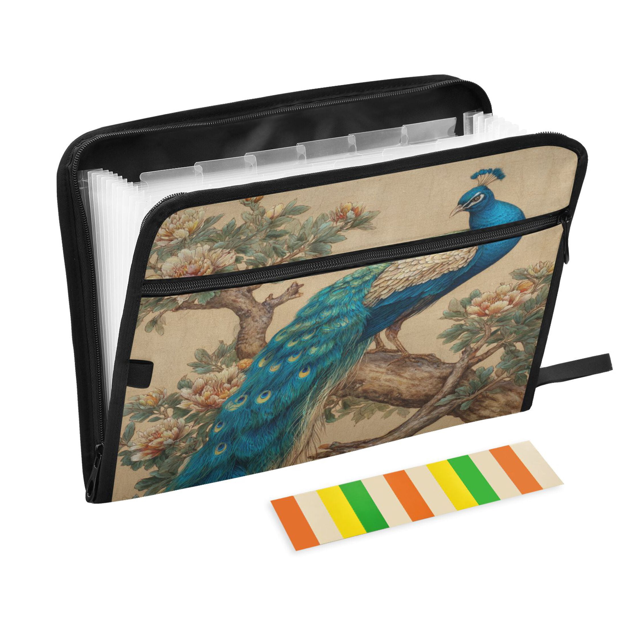 Wobogo Elegent Peacock Expanding File Folder Letter Size Accordion ...