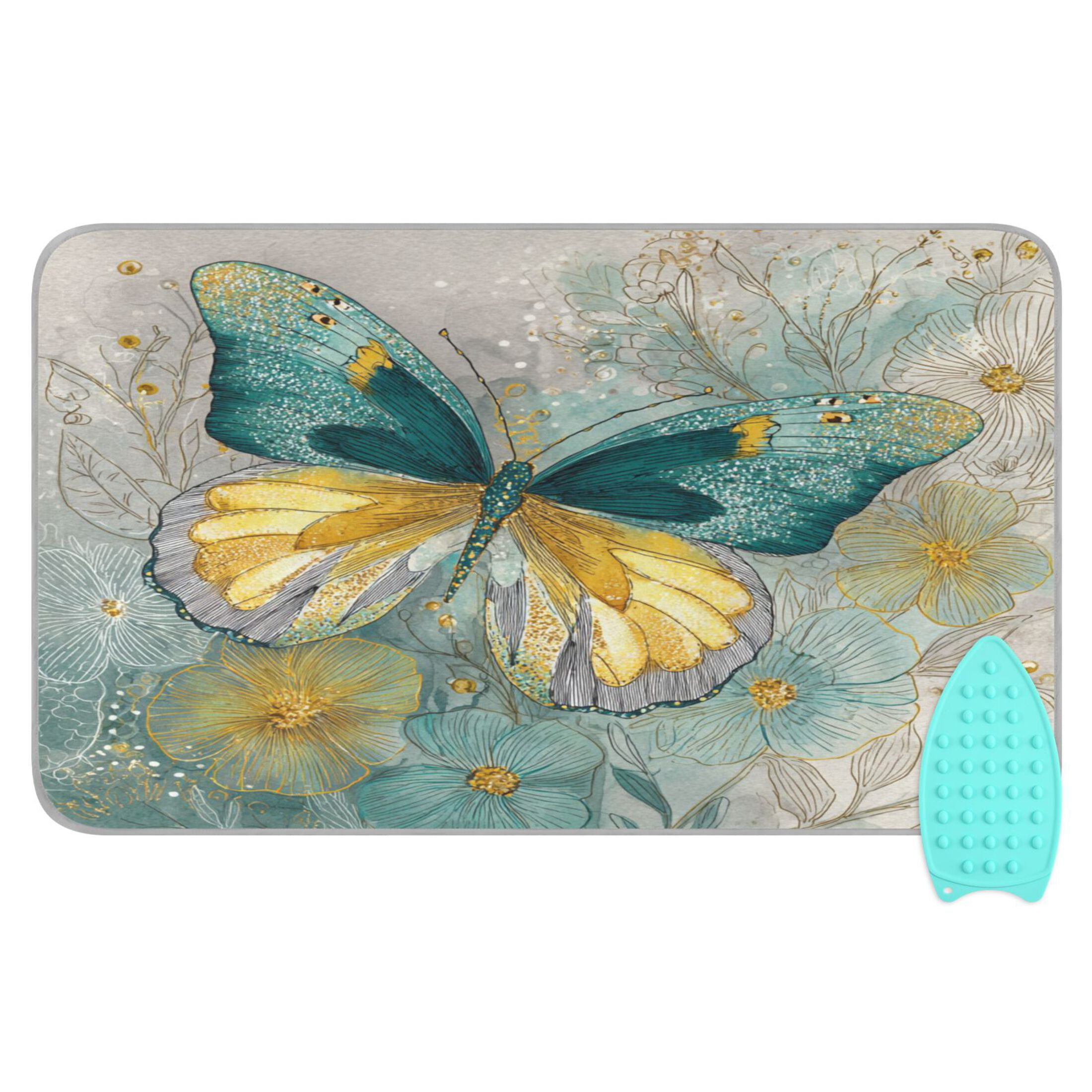 Wobogo Emerald Butterfly Ironing Mat Blanket Quilted Washer Dryer Heat ...