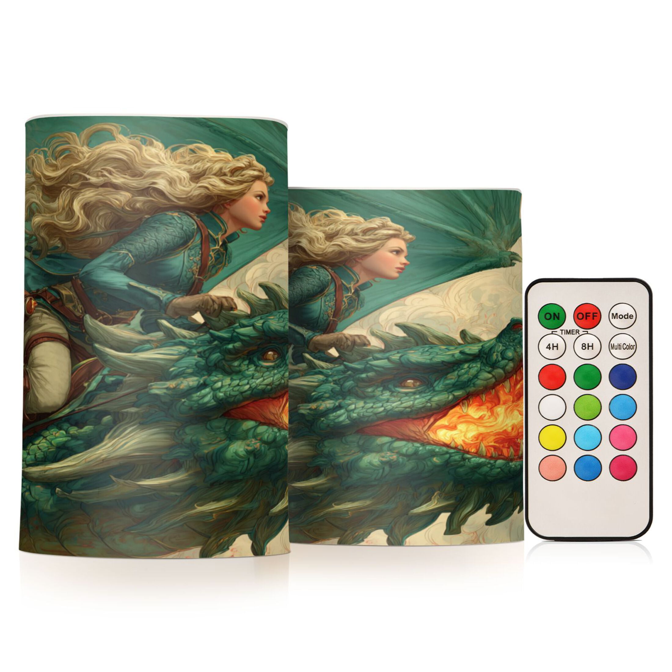 Wobogo Emerald Dragon Combo Flameless Flickering Candle Light with ...
