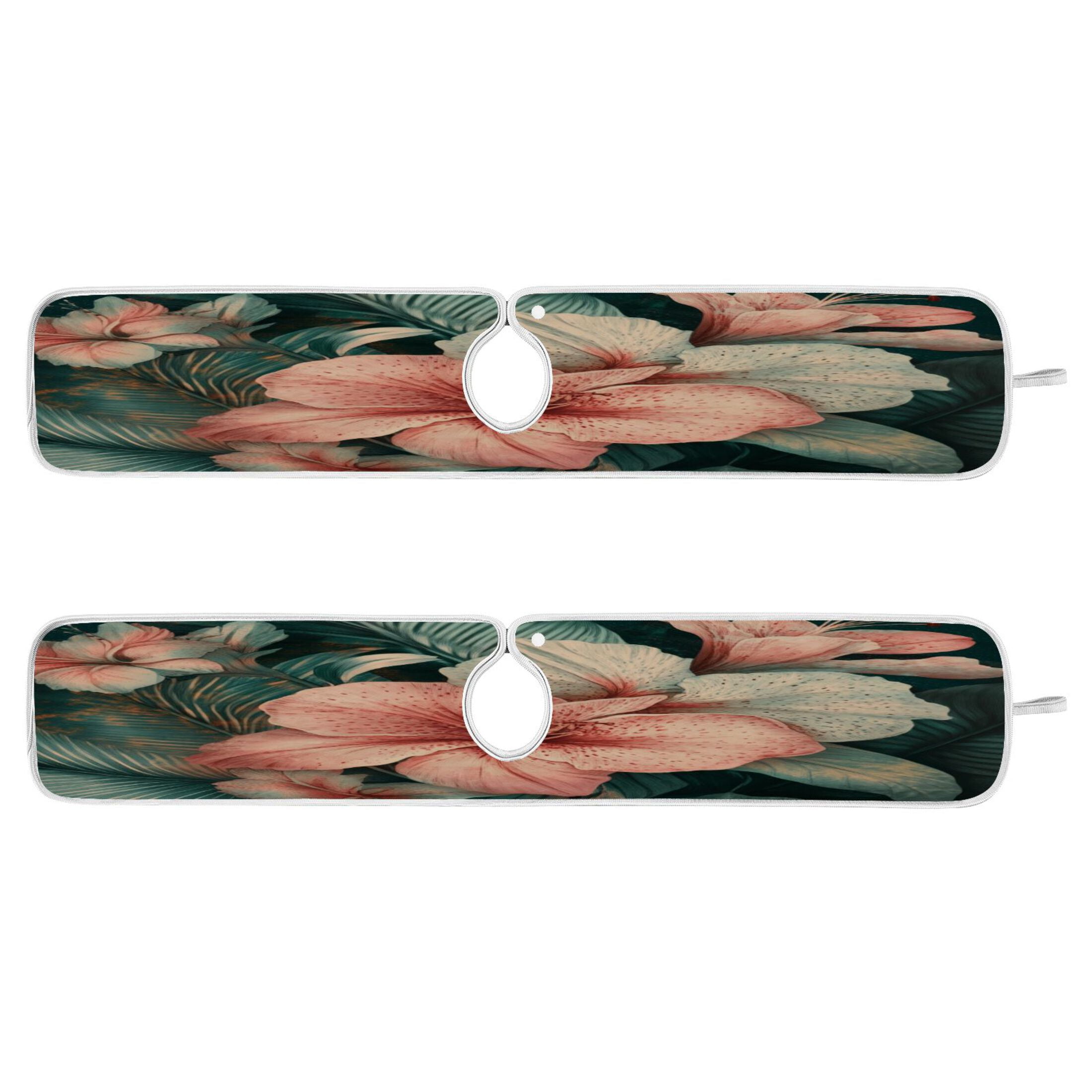 Wobogo Exotic Pink Flowers Faucet Drying Mat Set of 2 Sponge Material ...