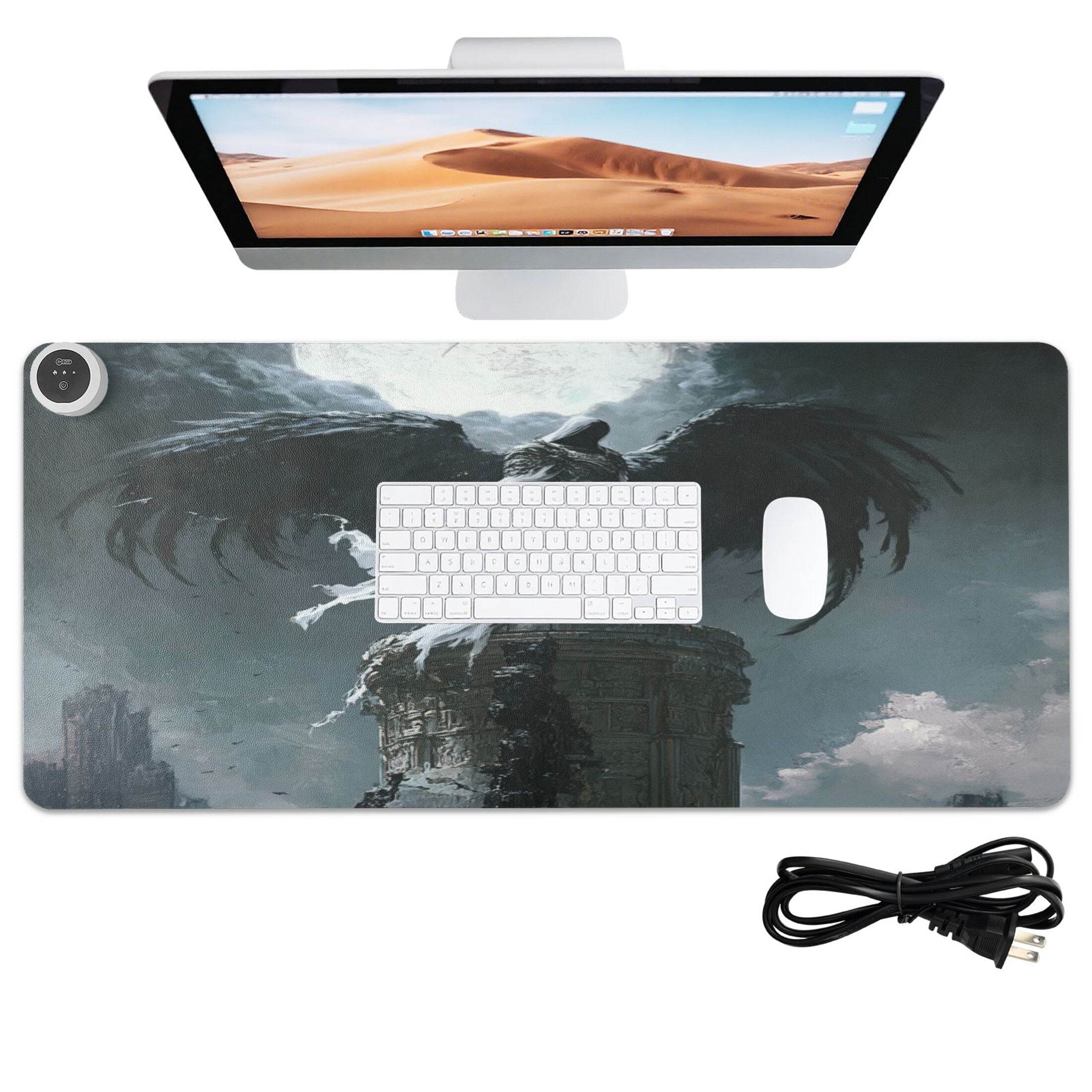 Wobogo Fallen Angel Heated Mouse Pad Extra-Large Desk Mat With 3 ...