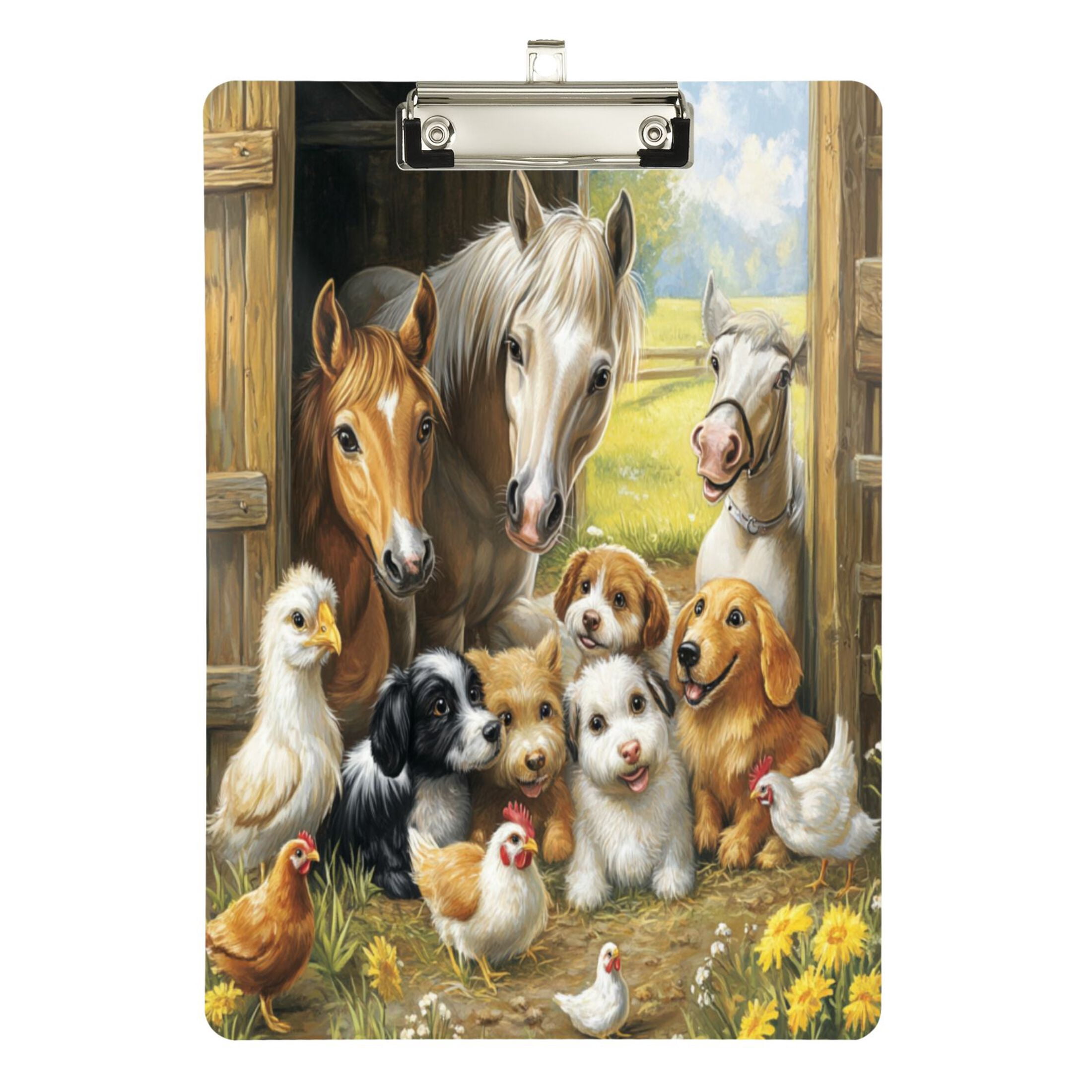 Wobogo Farm Animals Acrylic A4 Clipboards Silver Clip Stardard Size 9× ...