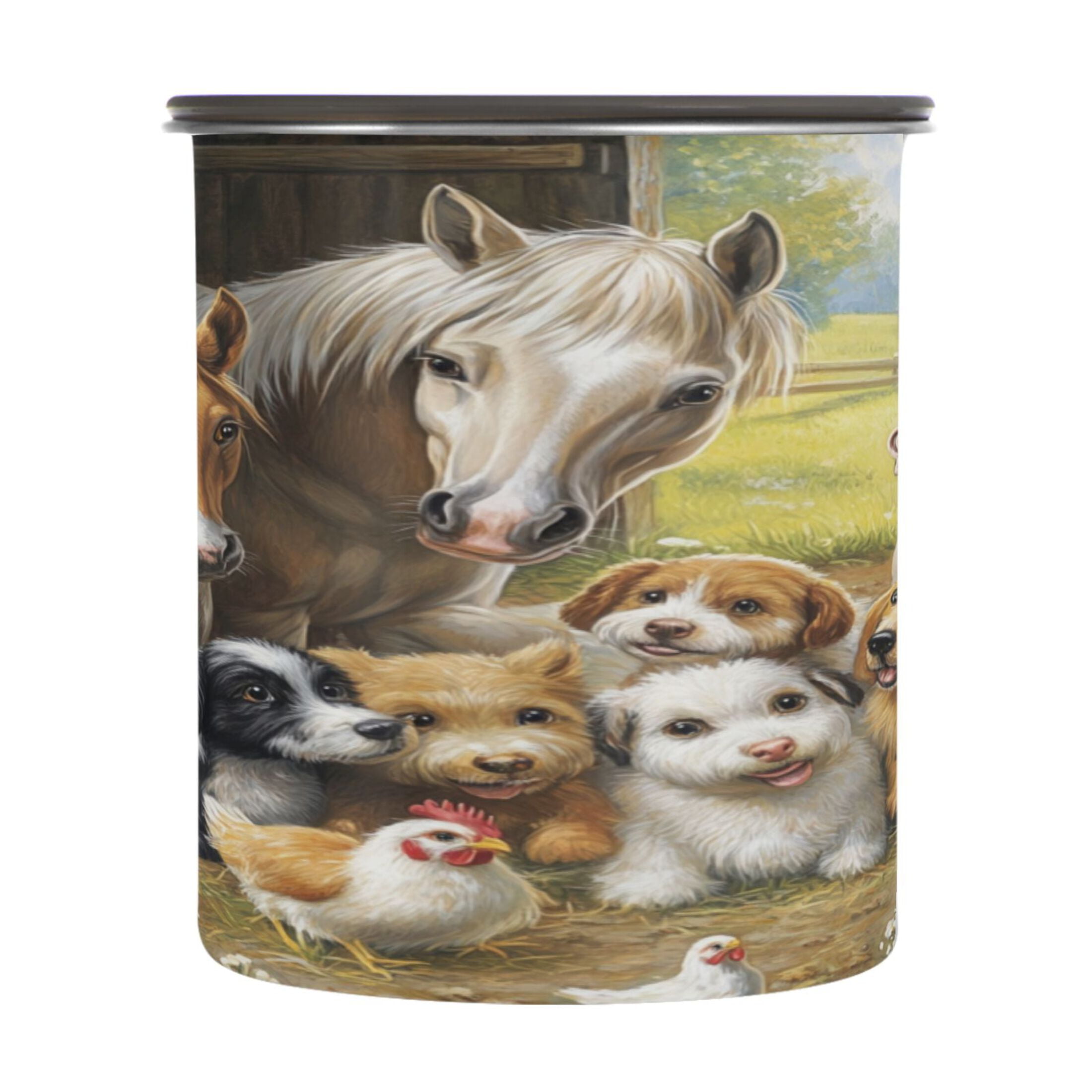 Wobogo Farm Animals Food Storage Jars 304 Food Grade Stainless Steel ...